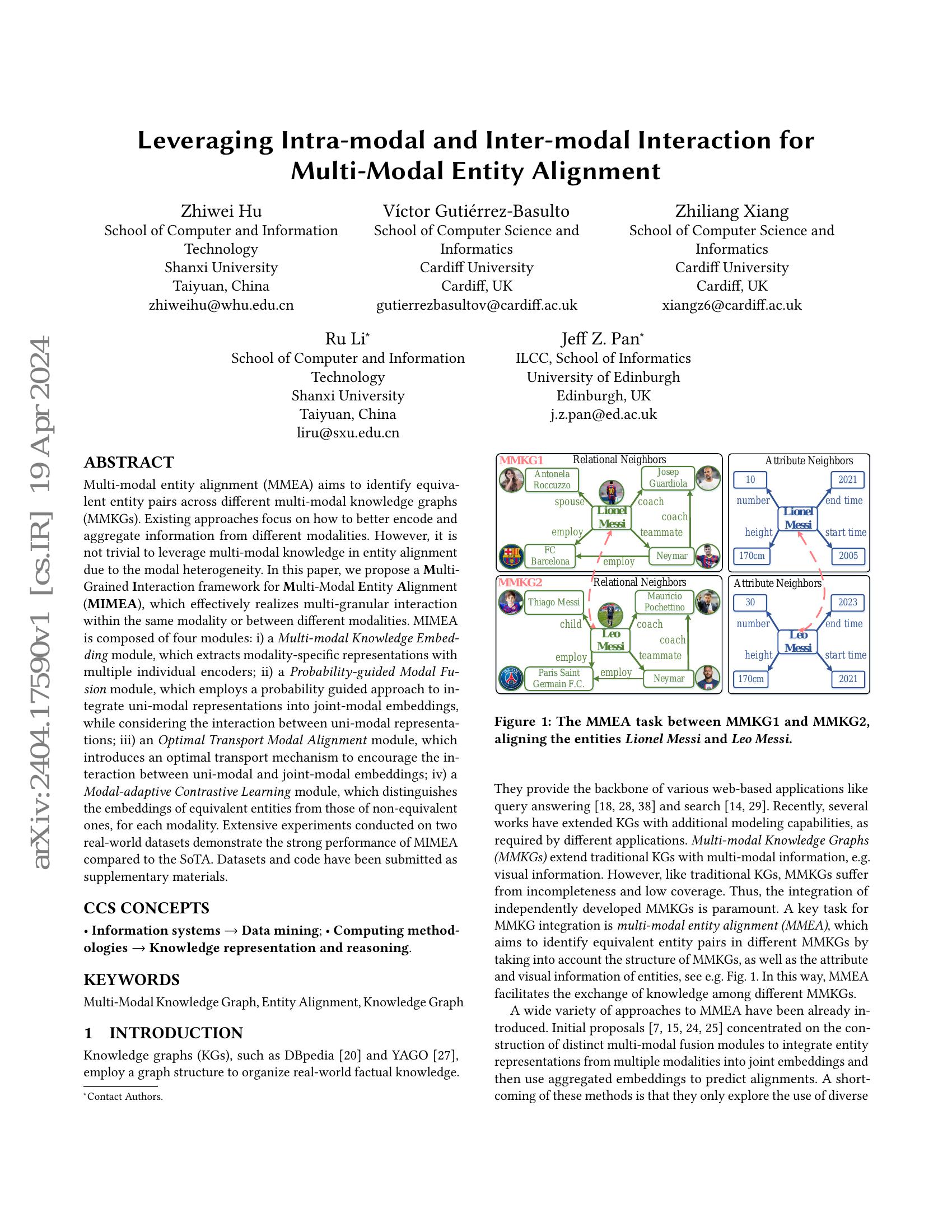 Leveraging Intra-modal and Inter-modal Interaction for Multi-Modal Entity Alignment - 智源社区论文