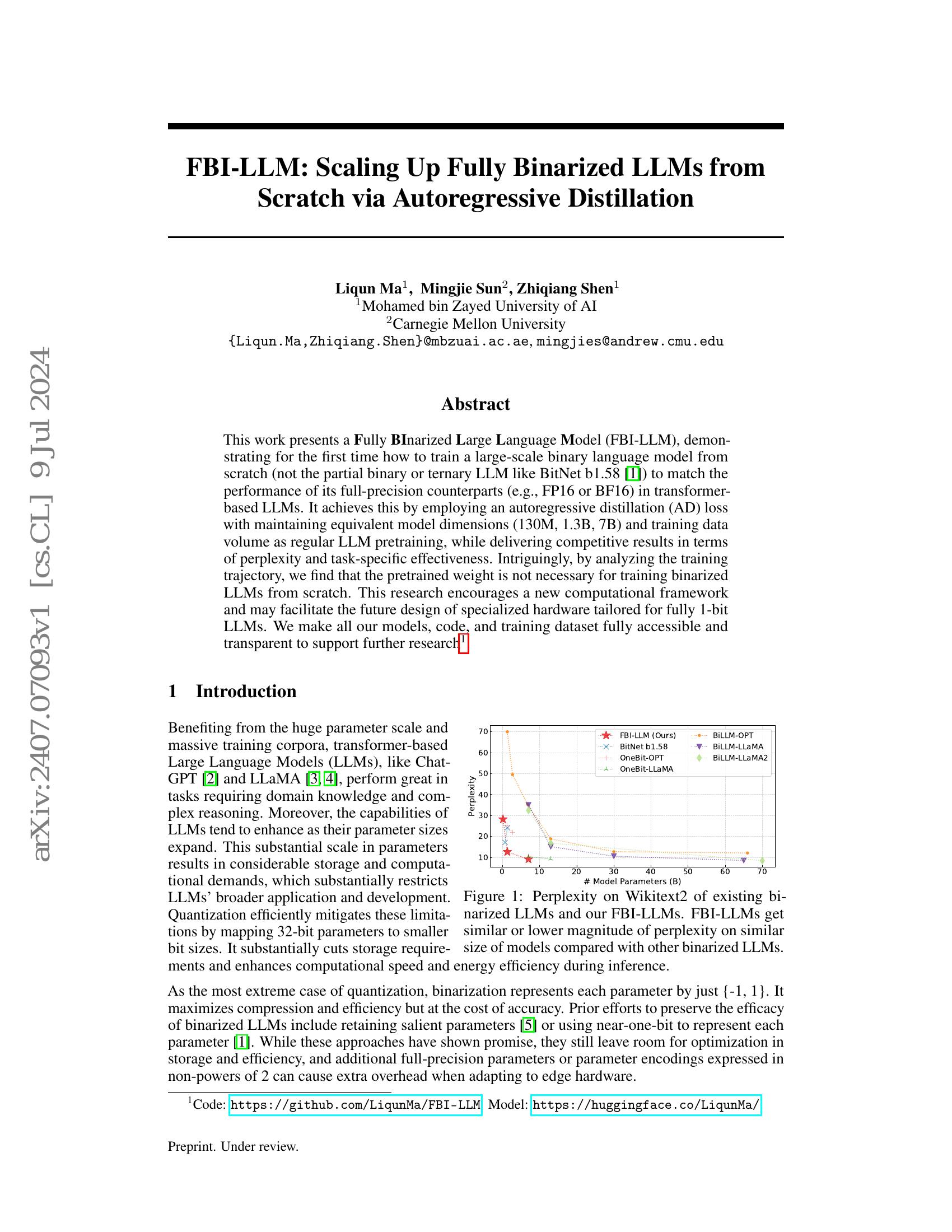 FBI-LLM: Scaling Up Fully Binarized LLMs from Scratch via ...