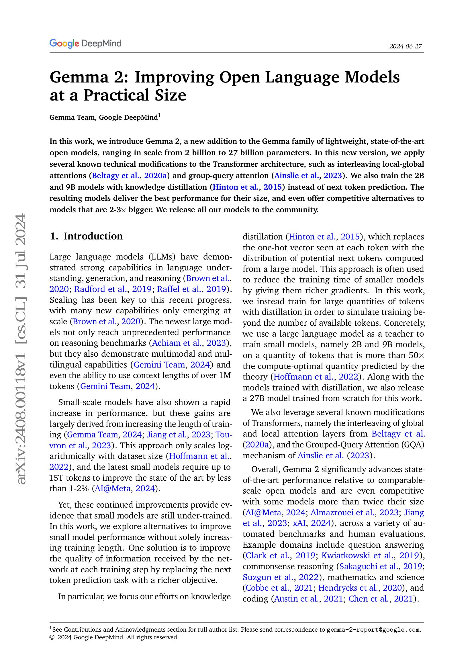 Gemma 2: Improving Open Language Models at a Practical Size - 智源社区论文
