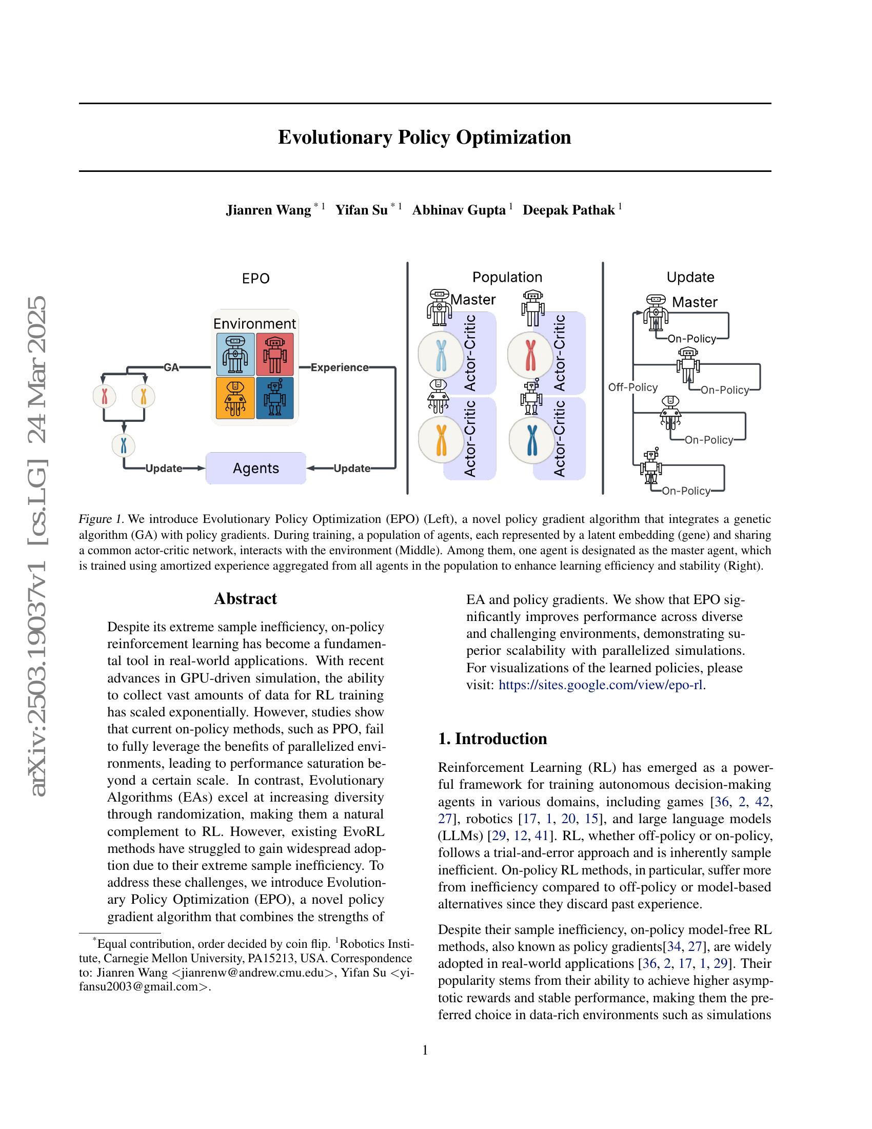 Evolutionary Policy Optimization - 智源社区论文