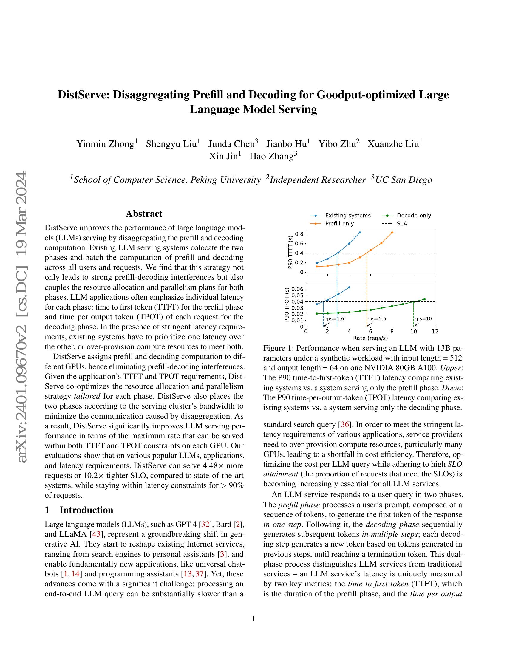 DistServe: Disaggregating Prefill and Decoding for Goodput-optimized Large Language Model ...