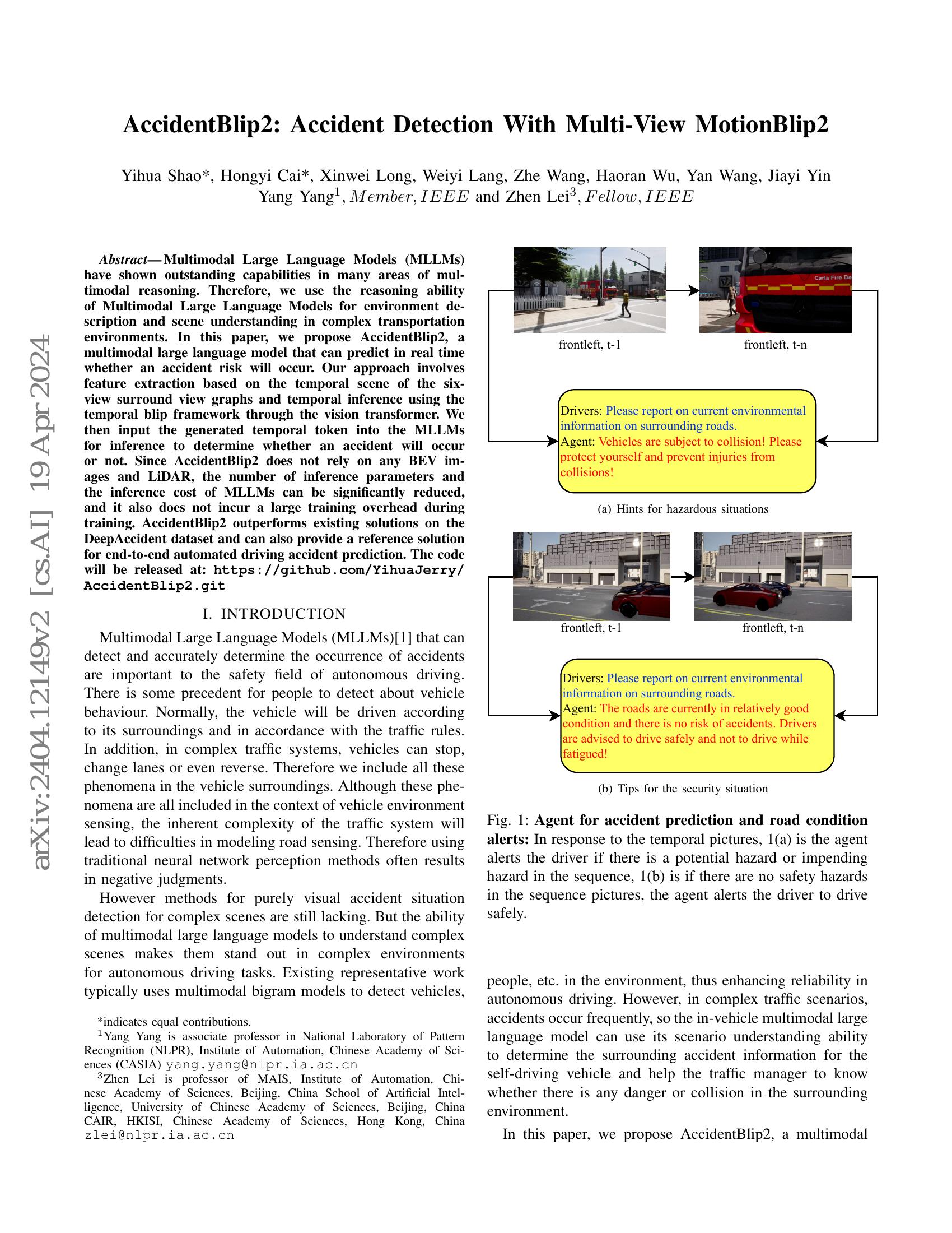 AccidentBlip2: Accident Detection With Multi-View MotionBlip2 - 智源社区论文
