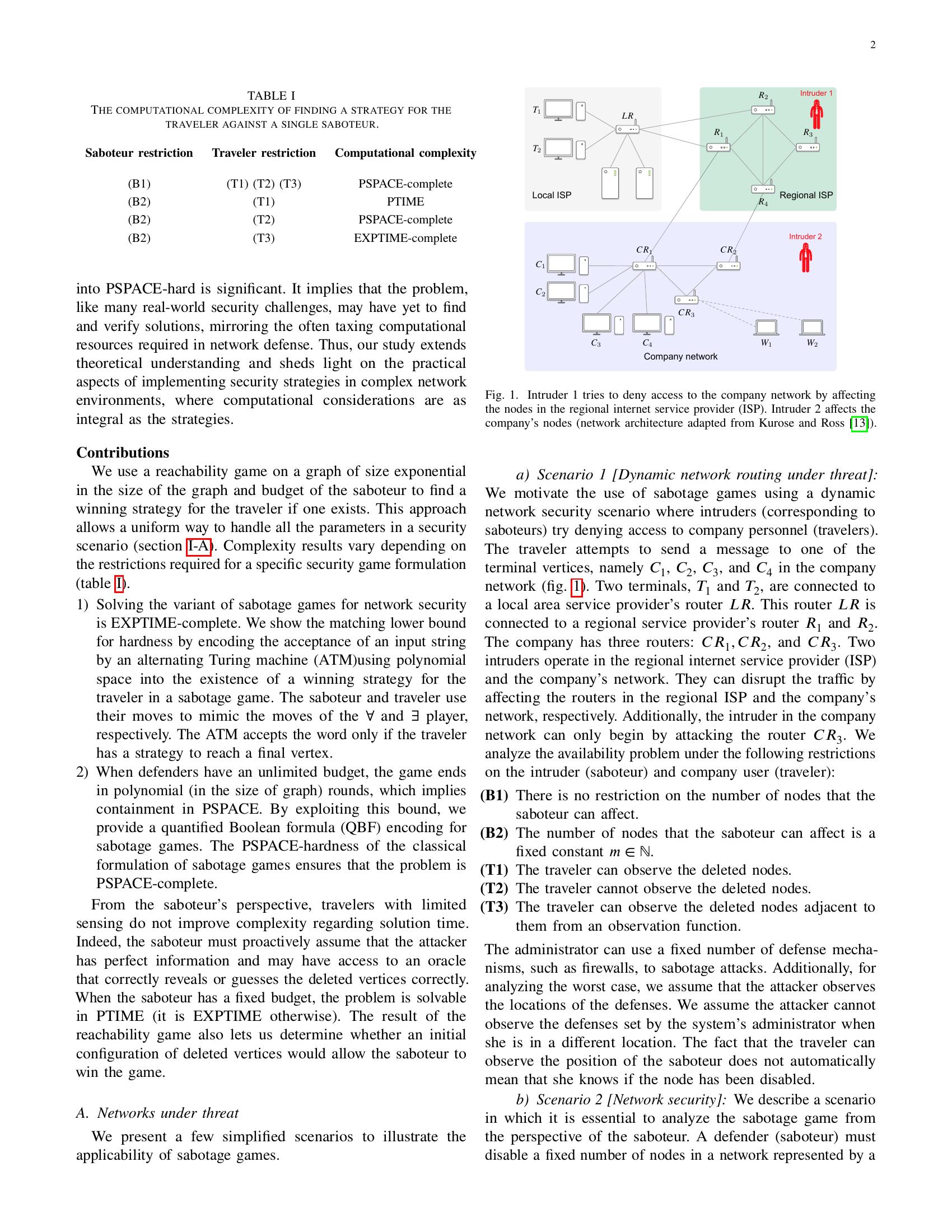 On the complexity of sabotage games for network security - 智源社区论文