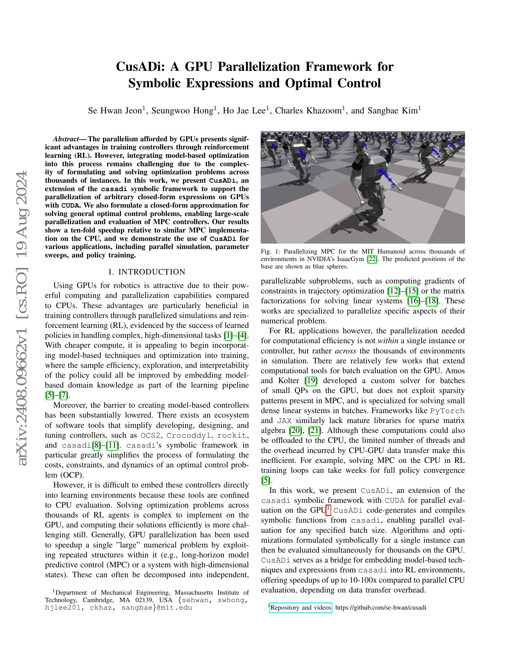 CusADi: A GPU Parallelization Framework for Symbolic Expressions and ...