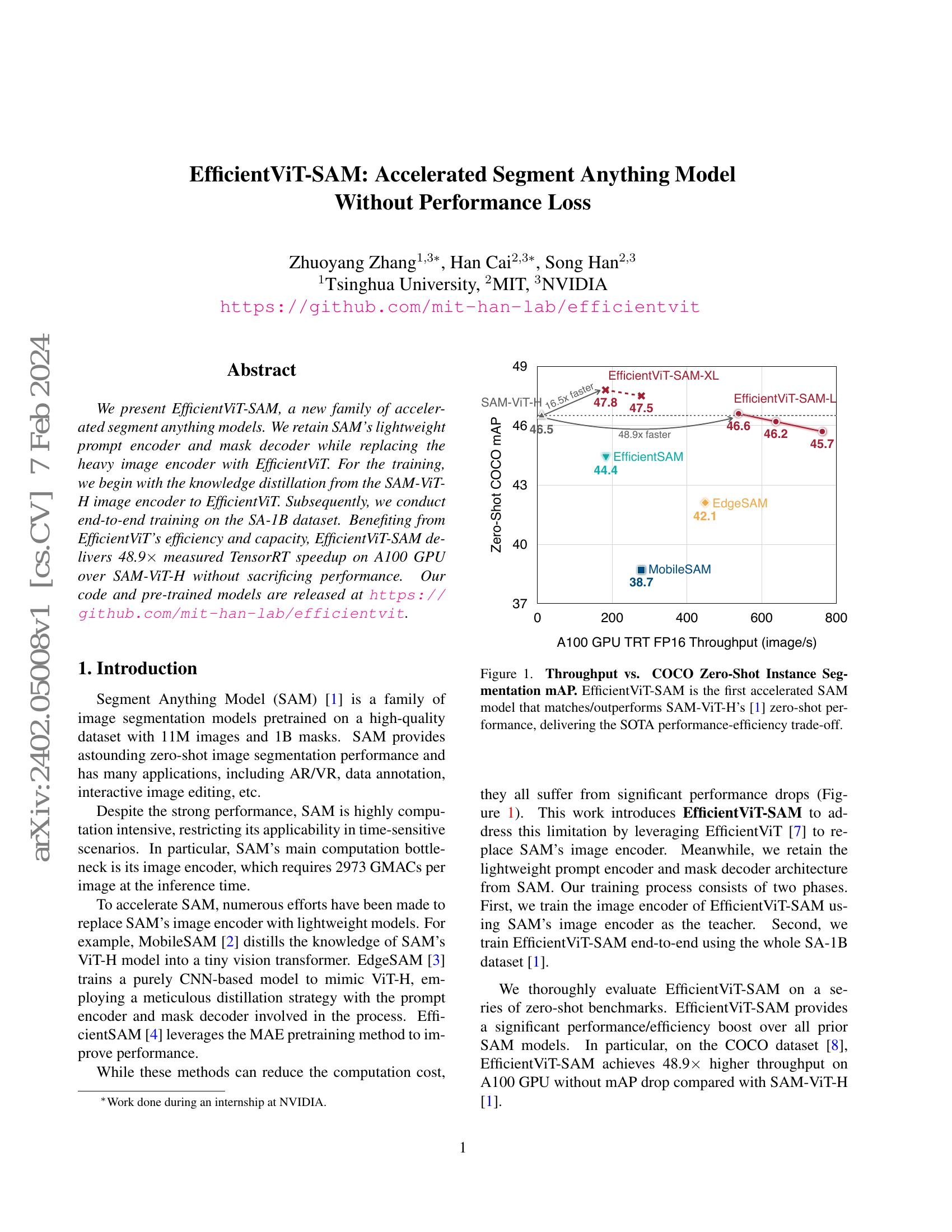 EfficientViT-SAM: Accelerated Segment Anything Model Without Performance Loss - 智源社区论文