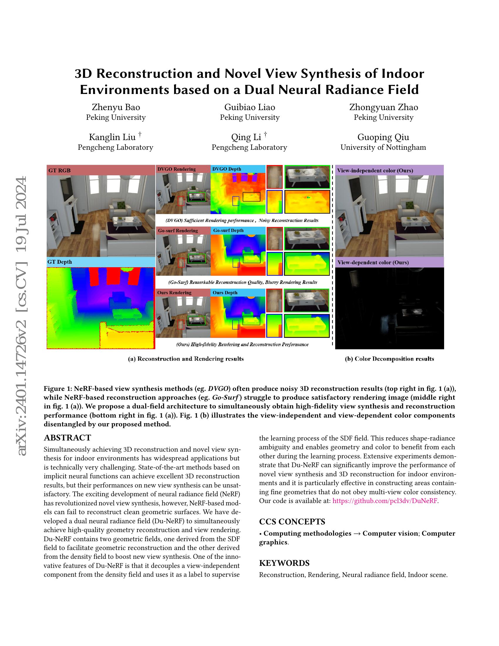 3D Reconstruction and New View Synthesis of Indoor Environments based ...