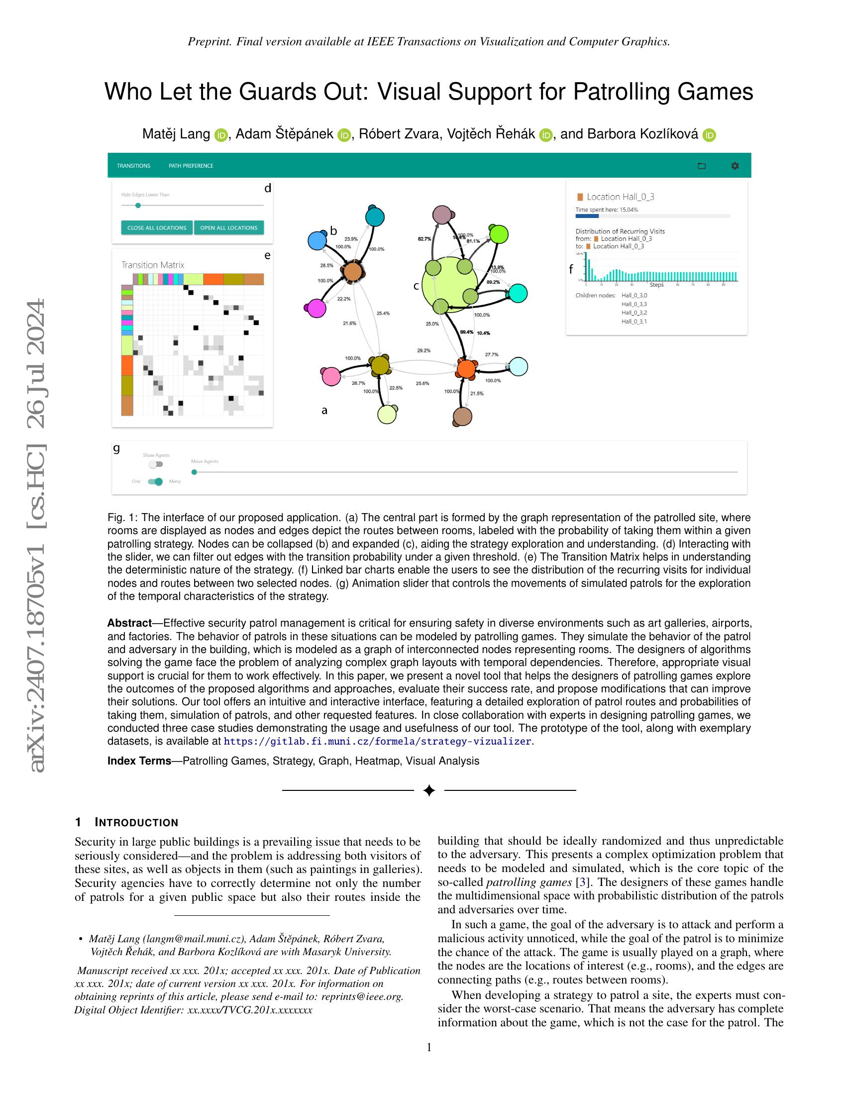 Who Let the Guards Out: Visual Support for Patrolling Games - 智源社区论文
