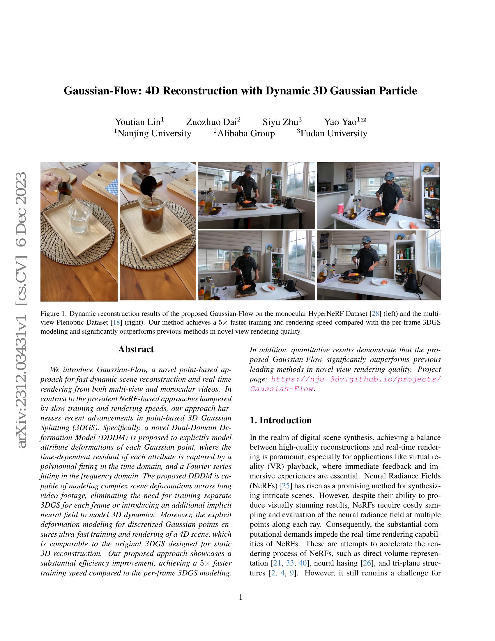 Gaussian-Flow: 4D Reconstruction with Dynamic 3D Gaussian Particle - 智源社区论文