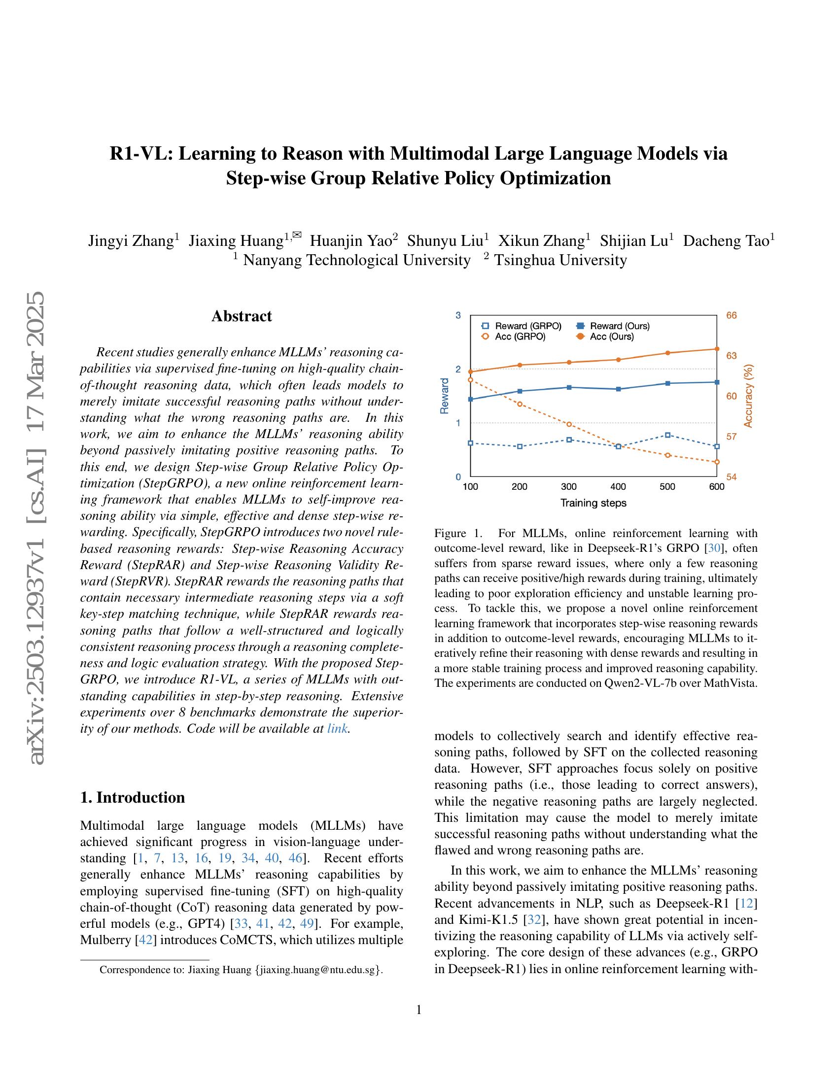 R1-VL: Learning to Reason with Multimodal Large Language Models via ...