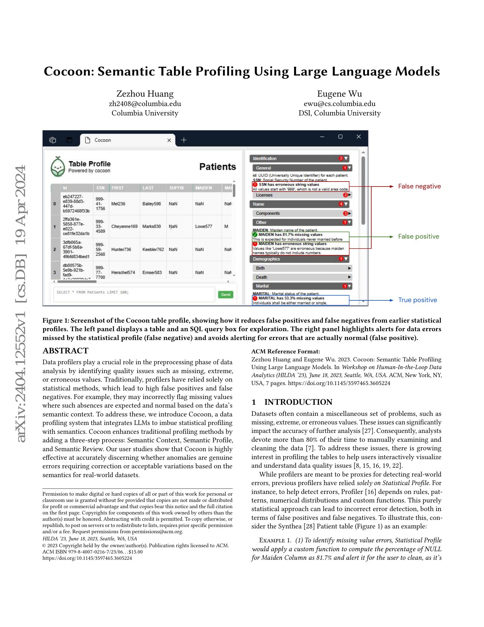 Cocoon: Semantic Table Profiling Using Large Language Models - 智源社区论文