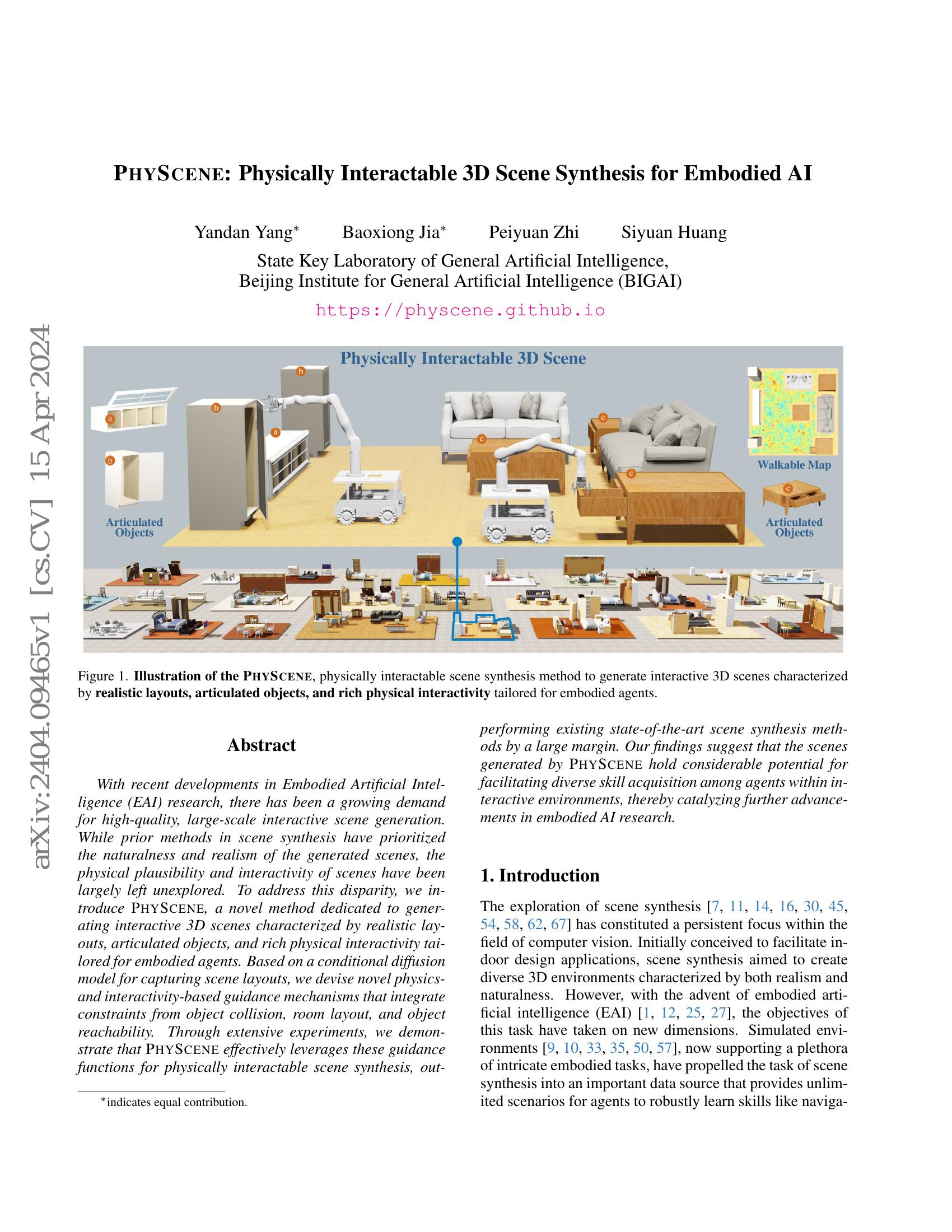 PhyScene: Physically Interactable 3D Scene Synthesis for Embodied AI - 智源社区论文