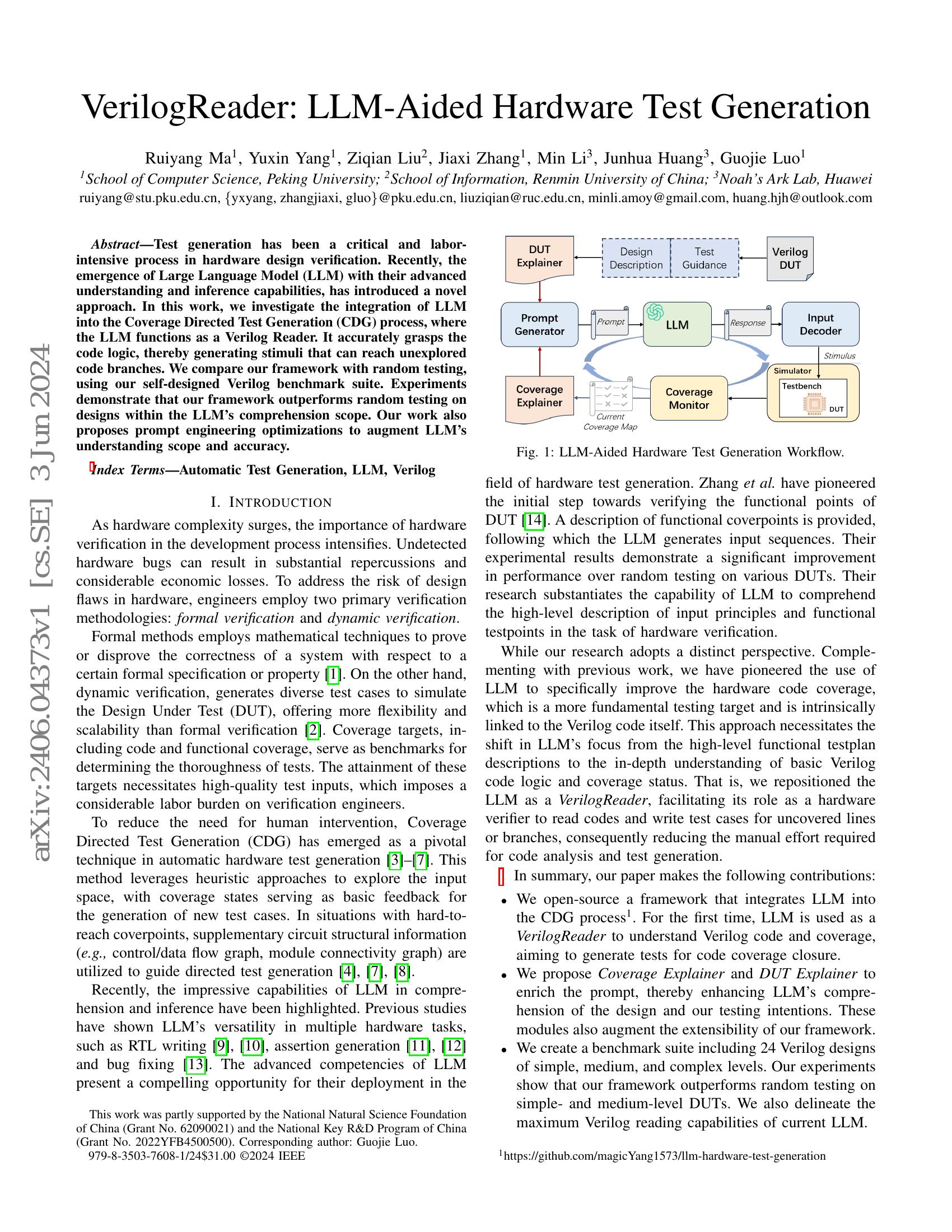 VerilogReader: LLM-Aided Hardware Test Generation - 智源社区论文