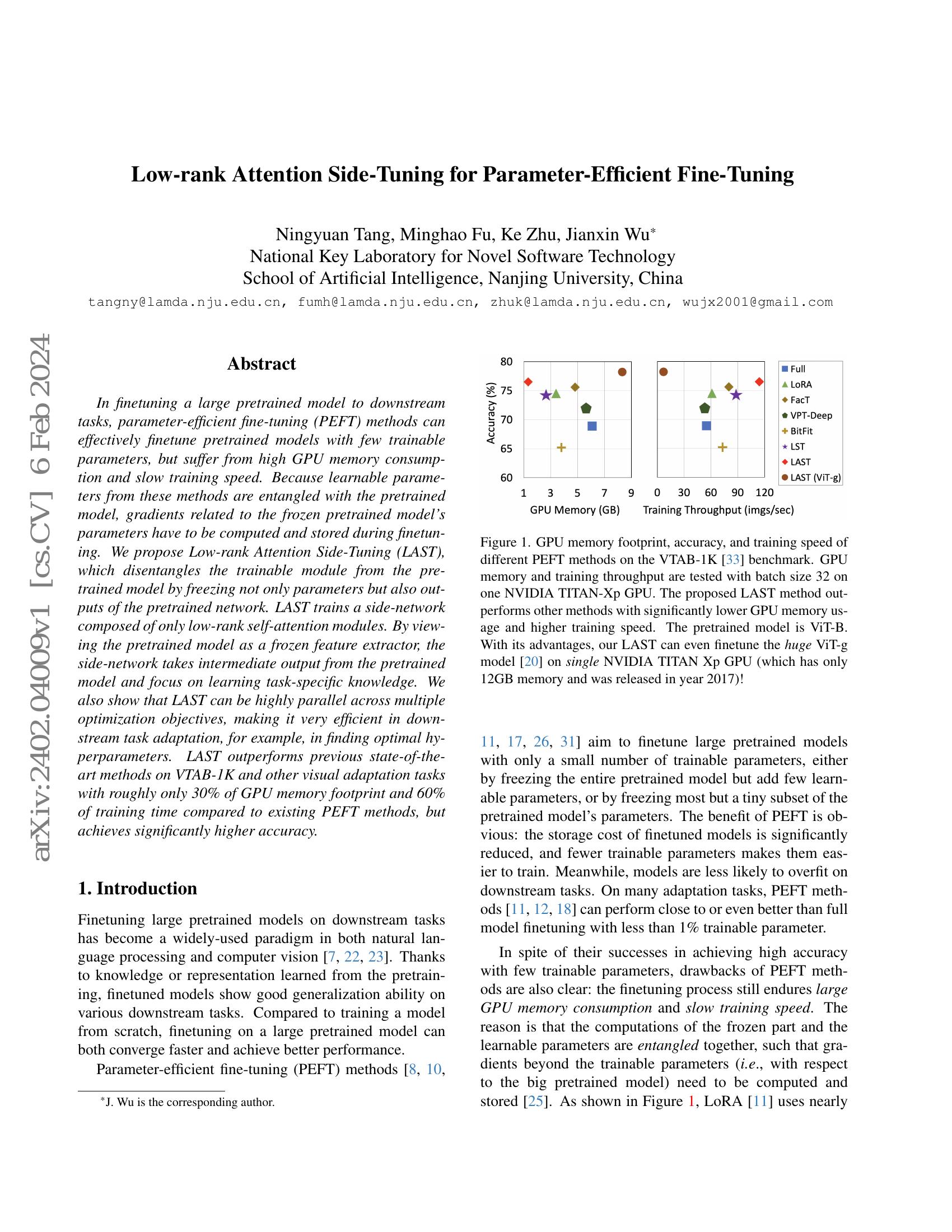 Low-rank Attention Side-Tuning for Parameter-Efficient Fine-Tuning - 智源社区论文
