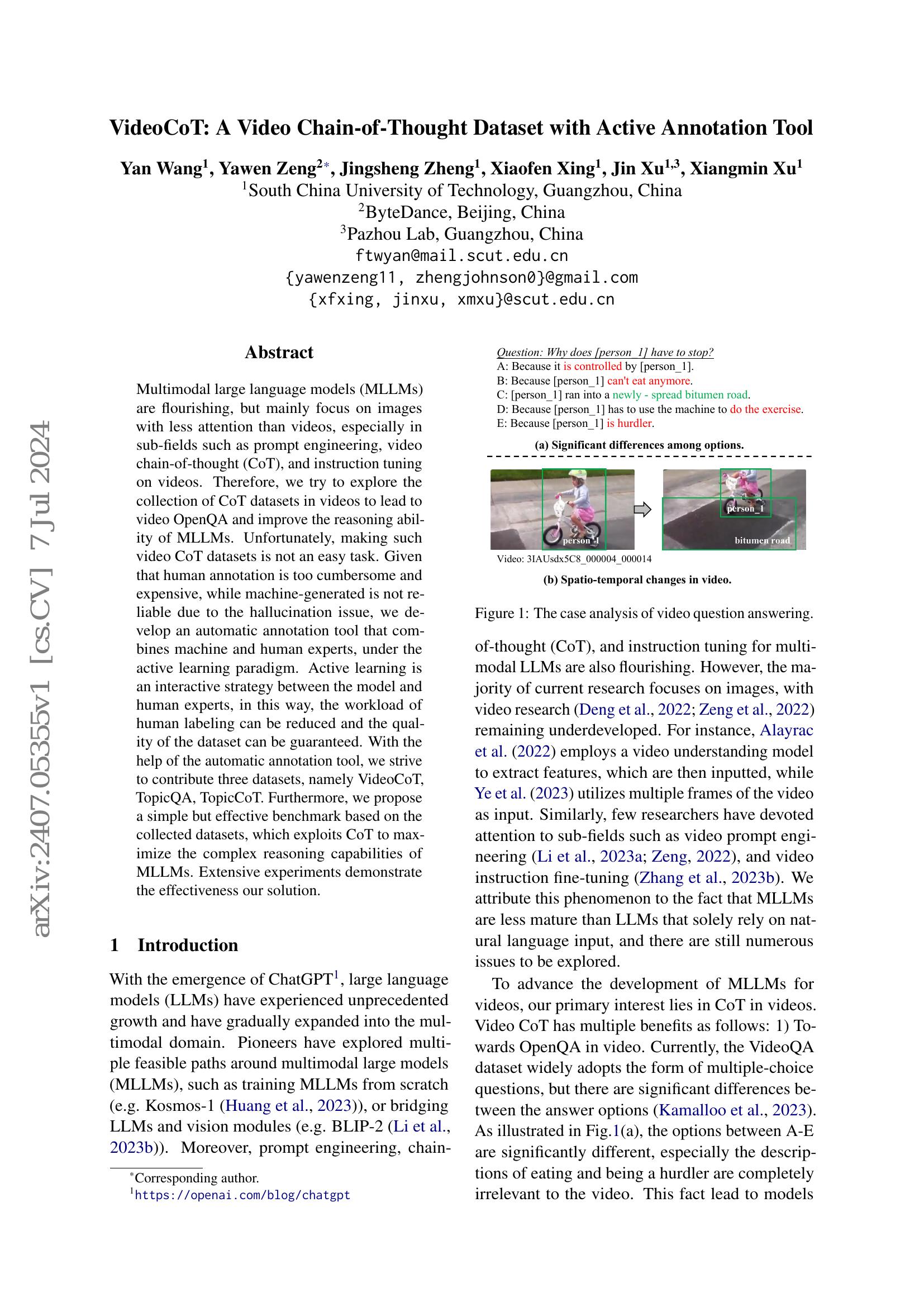 VideoCoT: A Video Chain-of-Thought Dataset with Active Annotation Tool ...