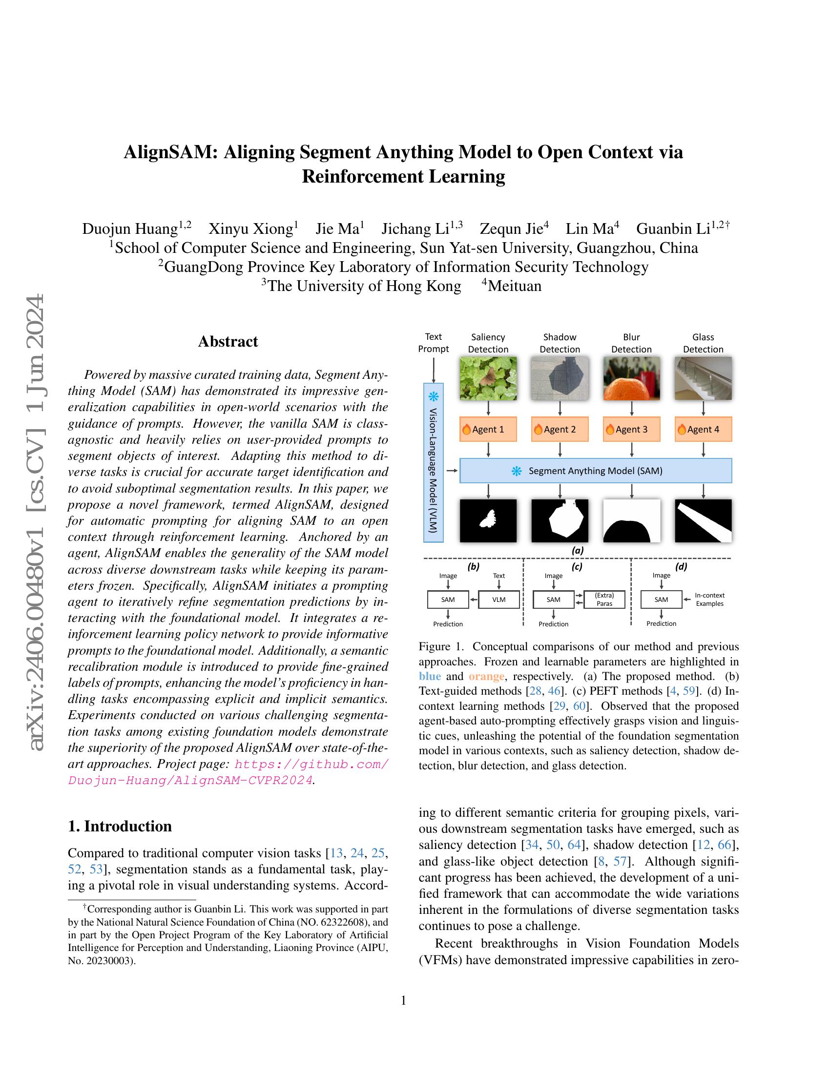 AlignSAM: Aligning Segment Anything Model to Open Context via Reinforcement Learning - 智源社区论文