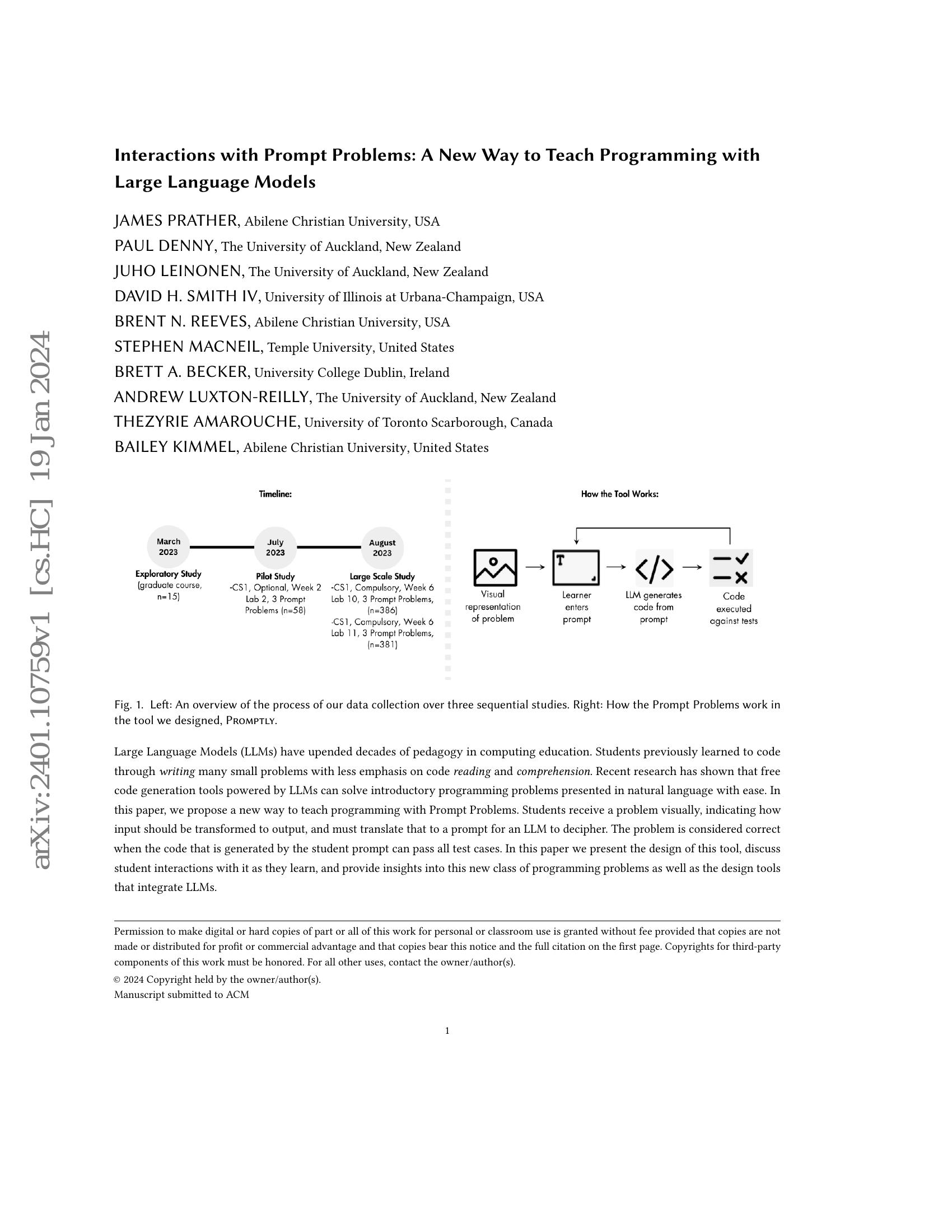 Interactions with Prompt Problems: A New Way to Teach Programming with Large Language Models - 智 ...