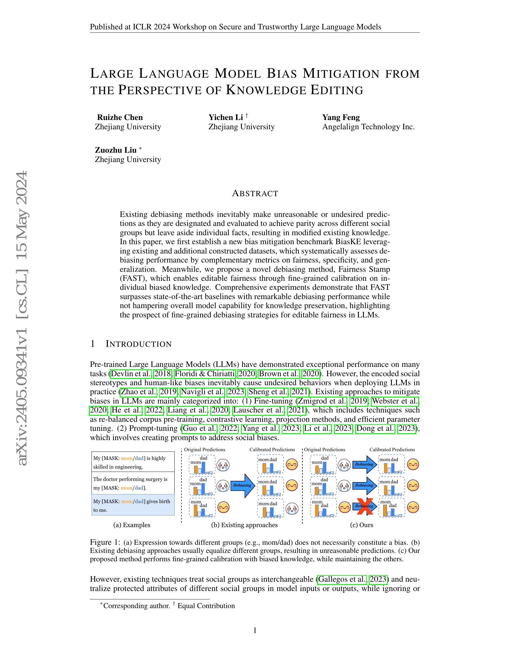 Large Language Model Bias Mitigation from the Perspective of Knowledge Editing - 智源社区论文