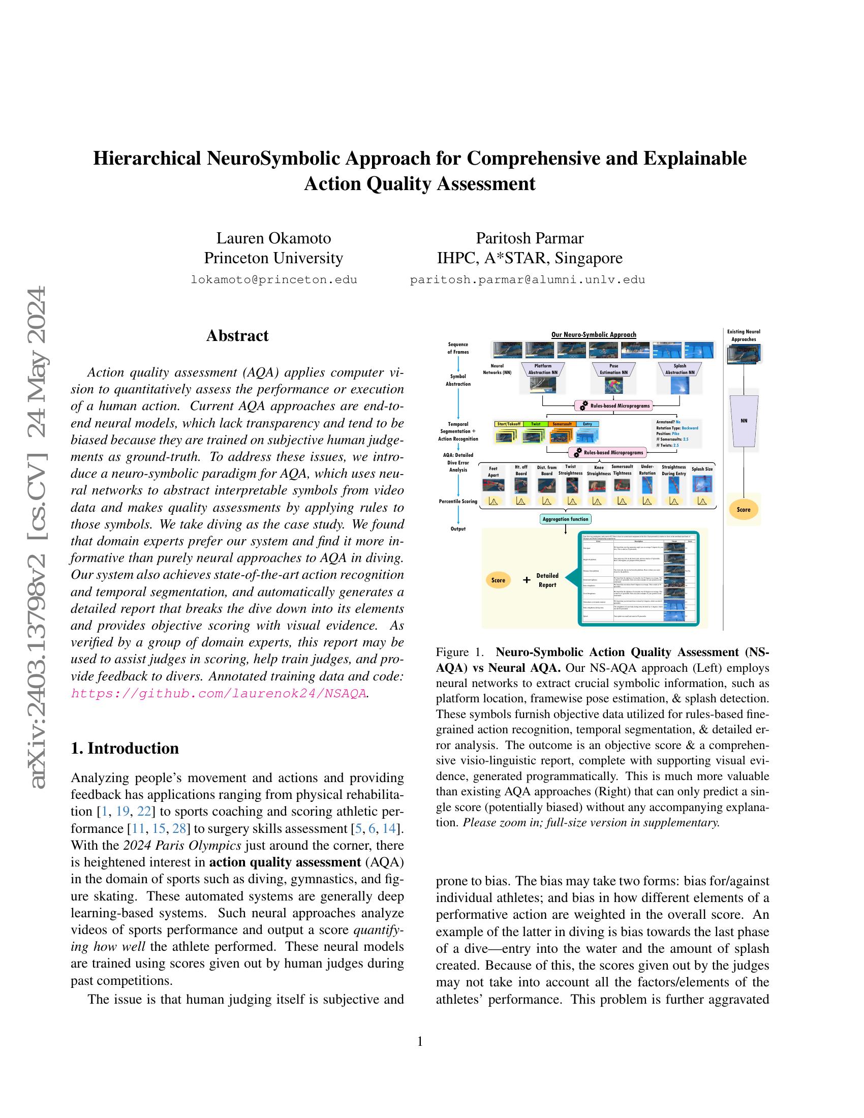 Hierarchical NeuroSymbolic Approach for Comprehensive and Explainable Action Quality Assessment ...