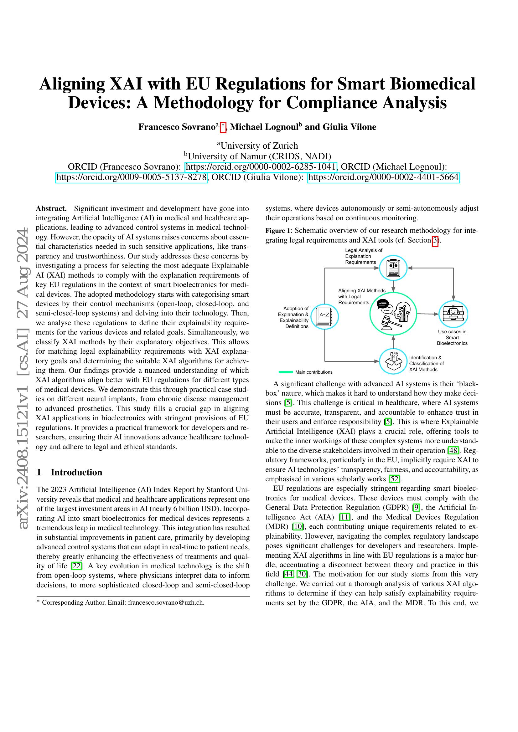 Aligning XAI with EU Regulations for Smart Biomedical Devices: A ...
