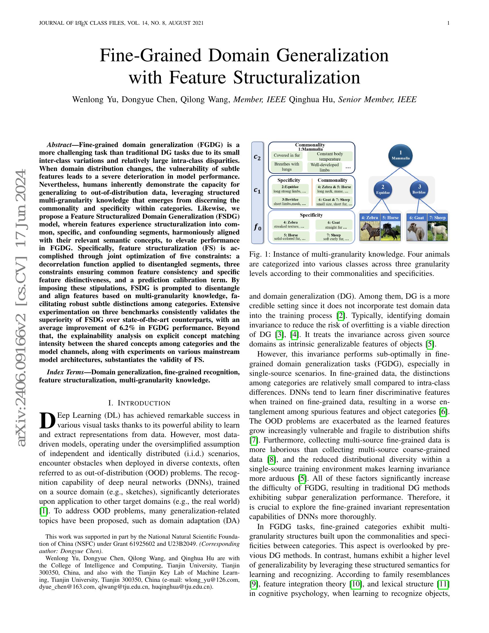 Fine-Grained Domain Generalization with Feature Structuralization - 智源社区论文