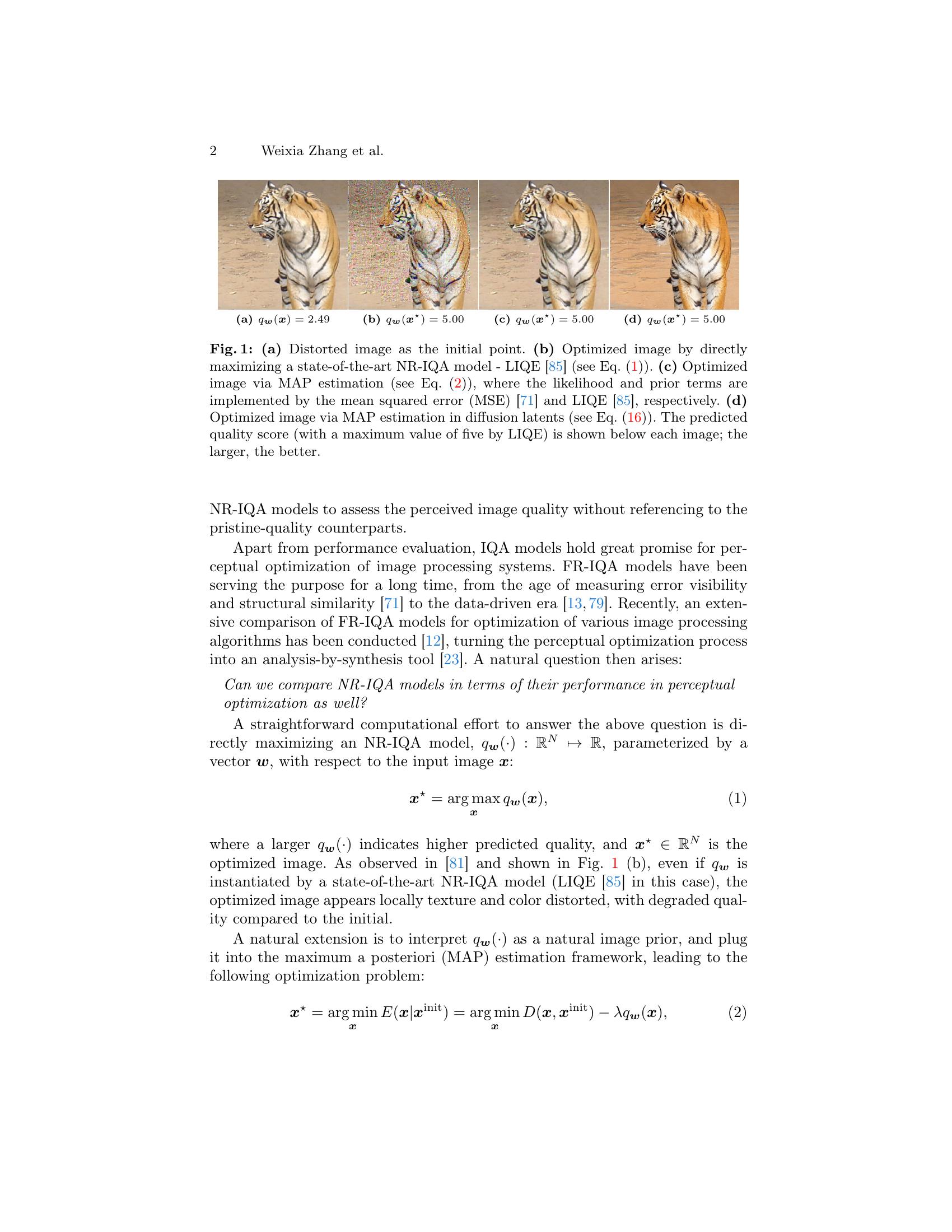 Comparison of No-Reference Image Quality Models via MAP Estimation in Diffusion Latents - 智源社区论文