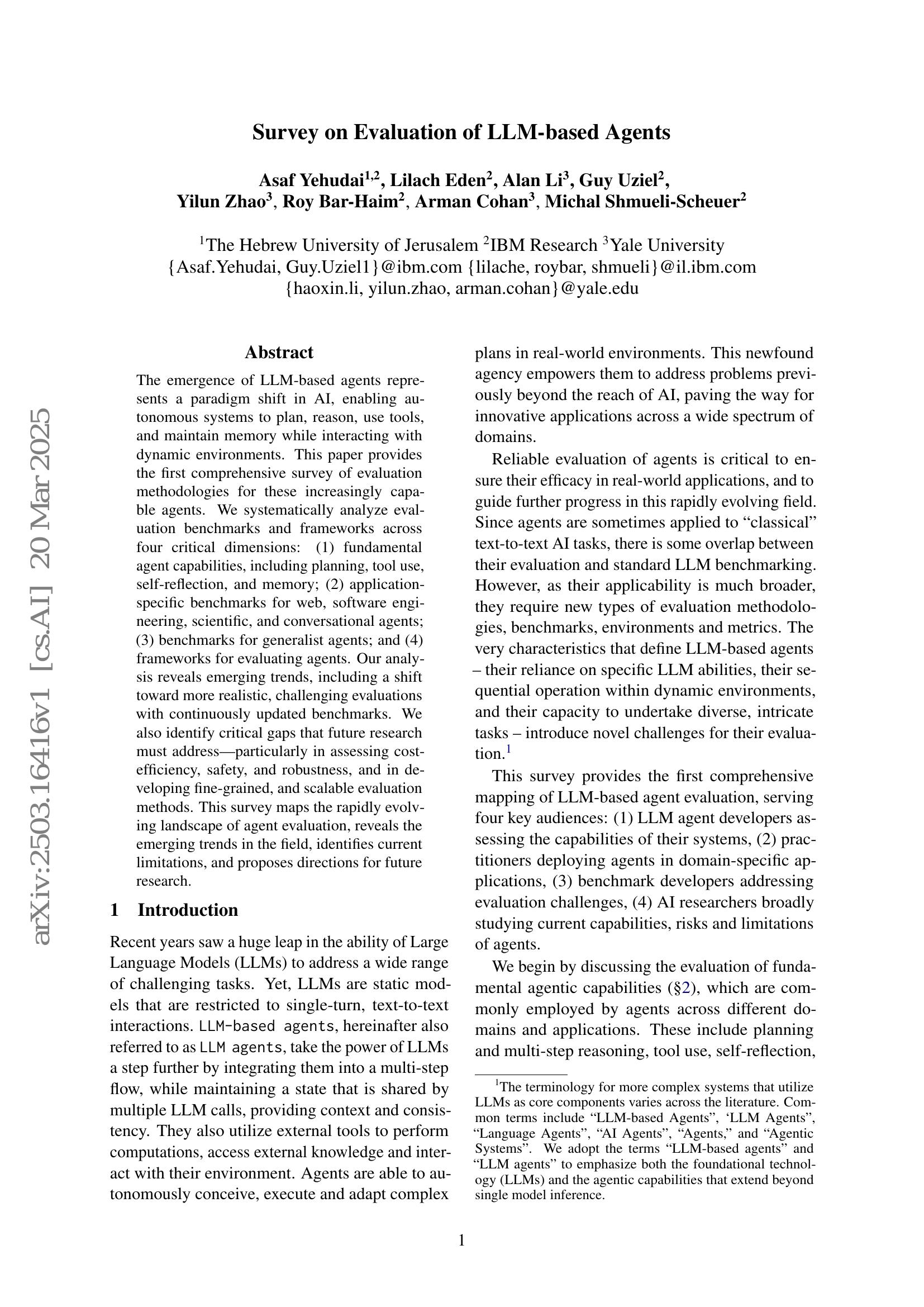 Survey on Evaluation of LLM-based Agents - 智源社区论文