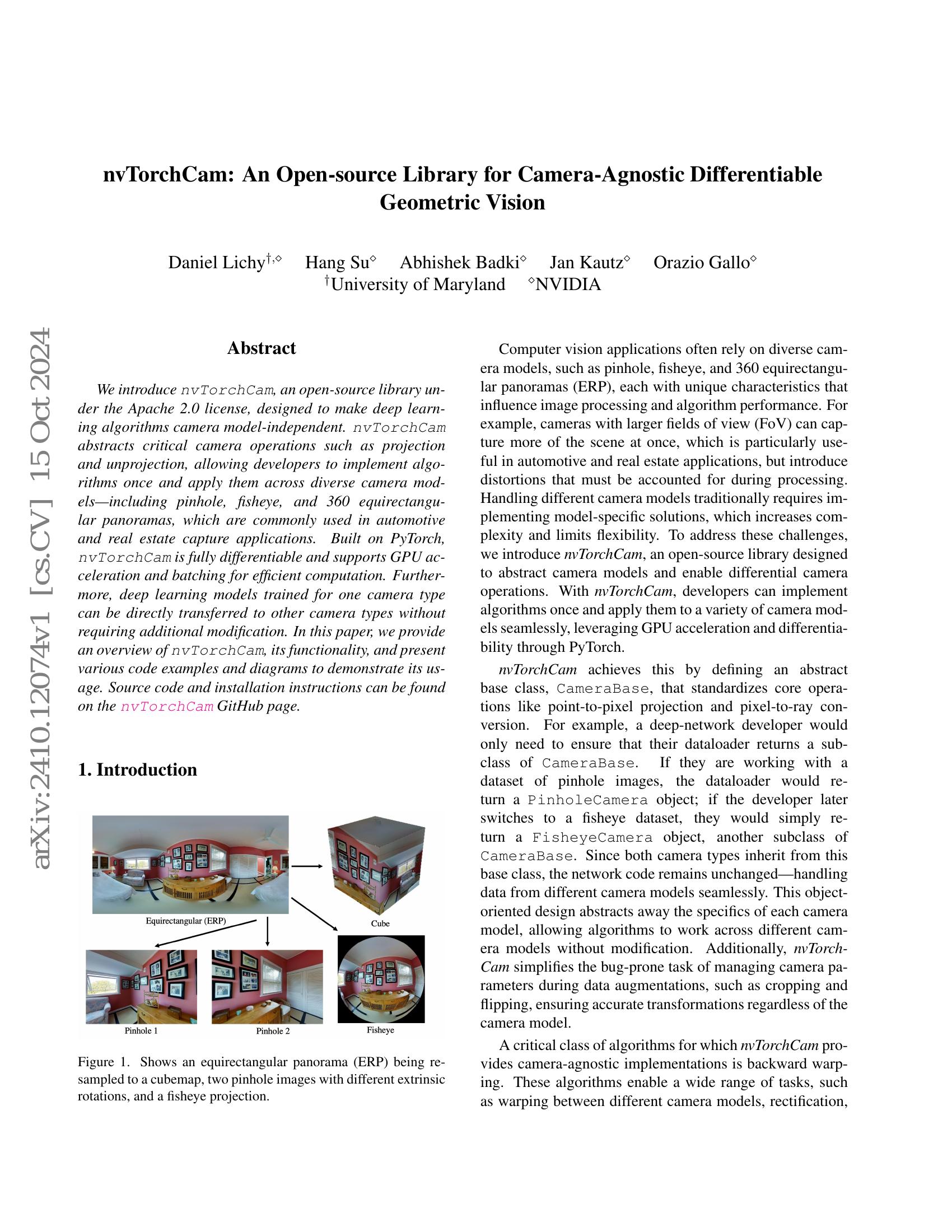 nvTorchCam: An Open-source Library for Camera-Agnostic Differentiable ...