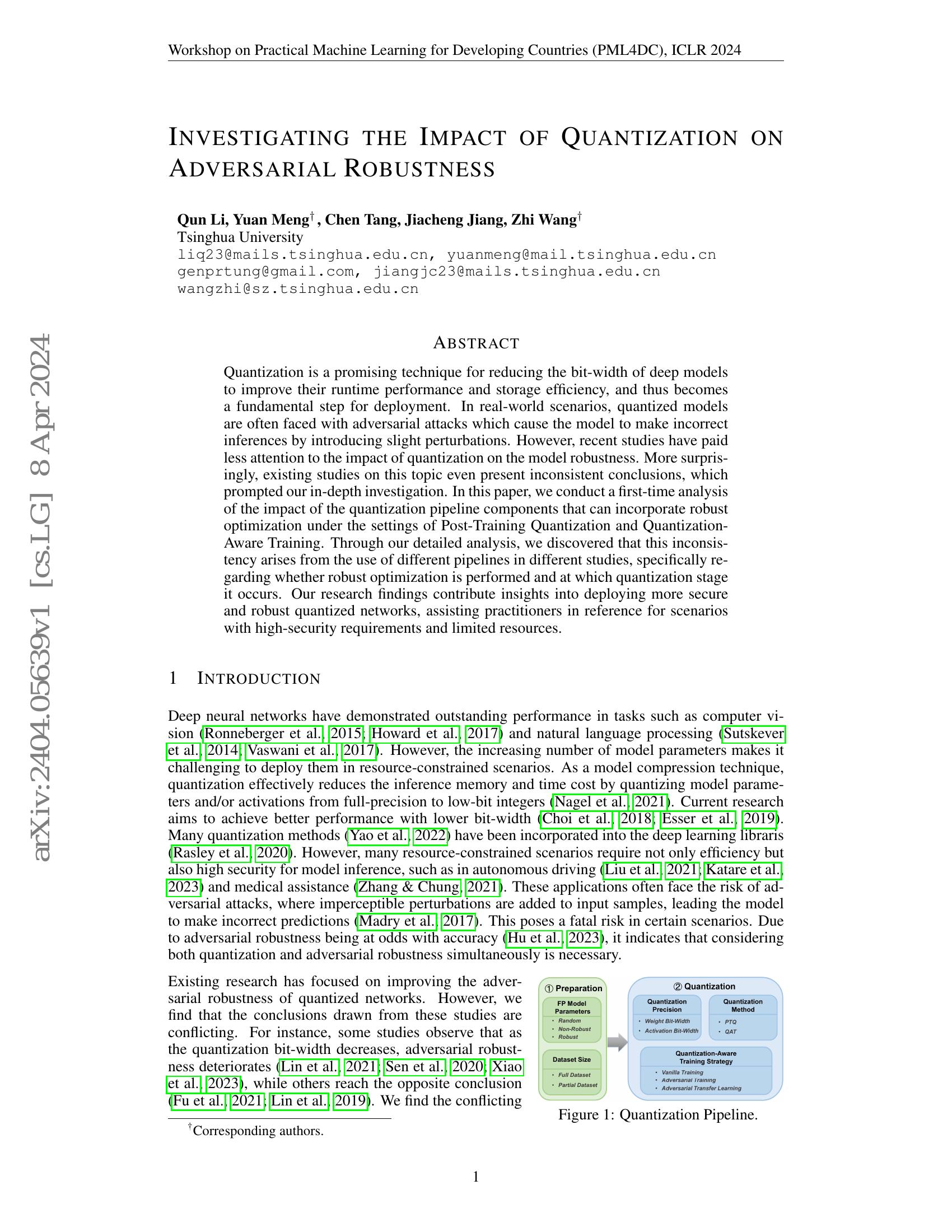 Investigating the Impact of Quantization on Adversarial Robustness - 智源社区论文