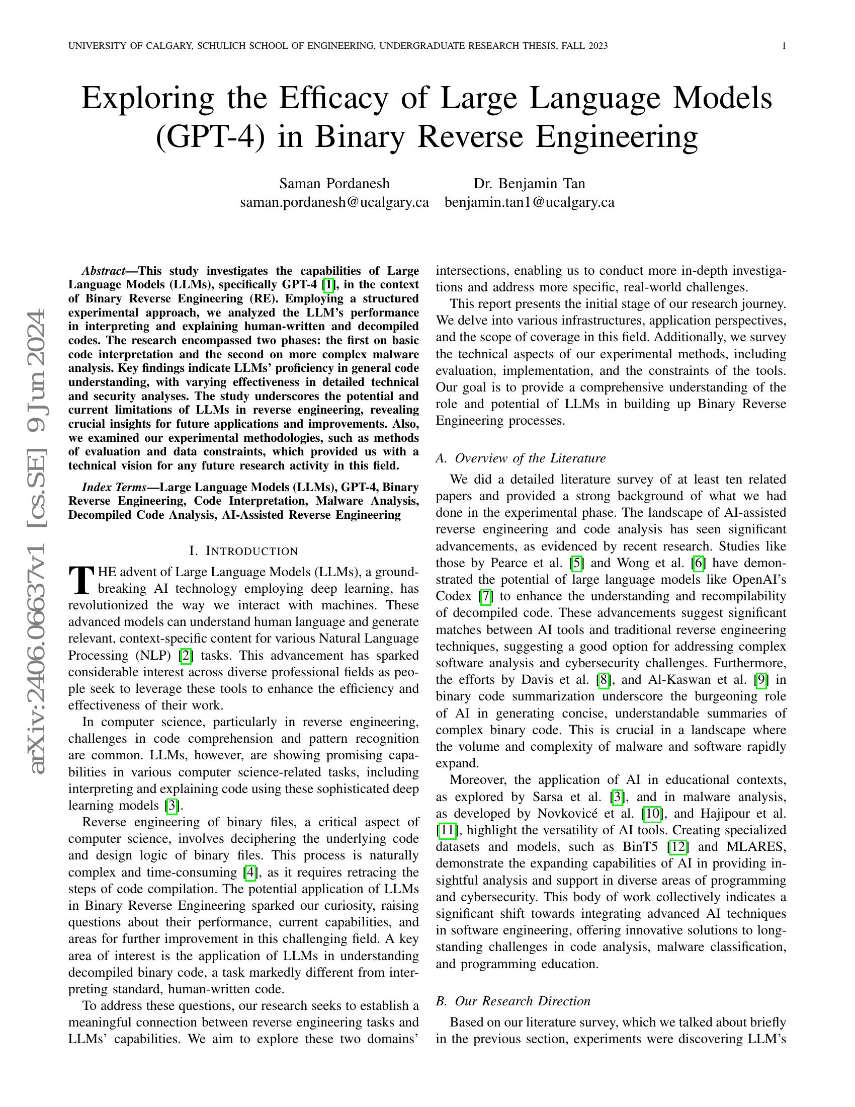 Exploring the Efficacy of Large Language Models (GPT-4) in Binary Reverse Engineering - 智源社区论文