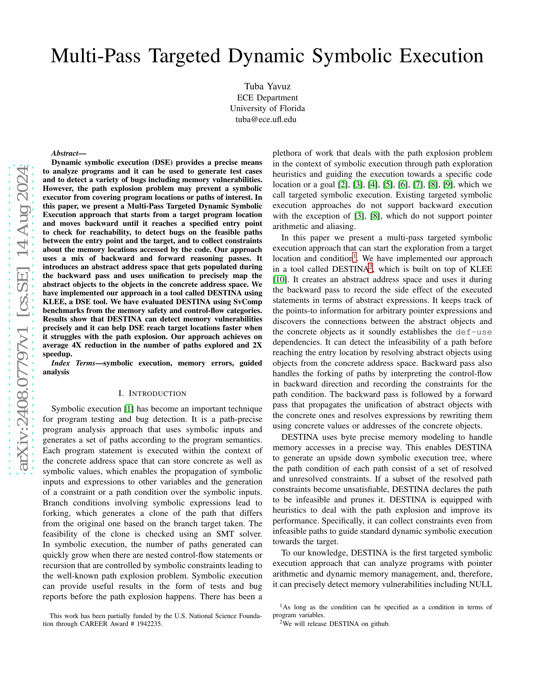 Multi-Pass Targeted Dynamic Symbolic Execution - 智源社区论文