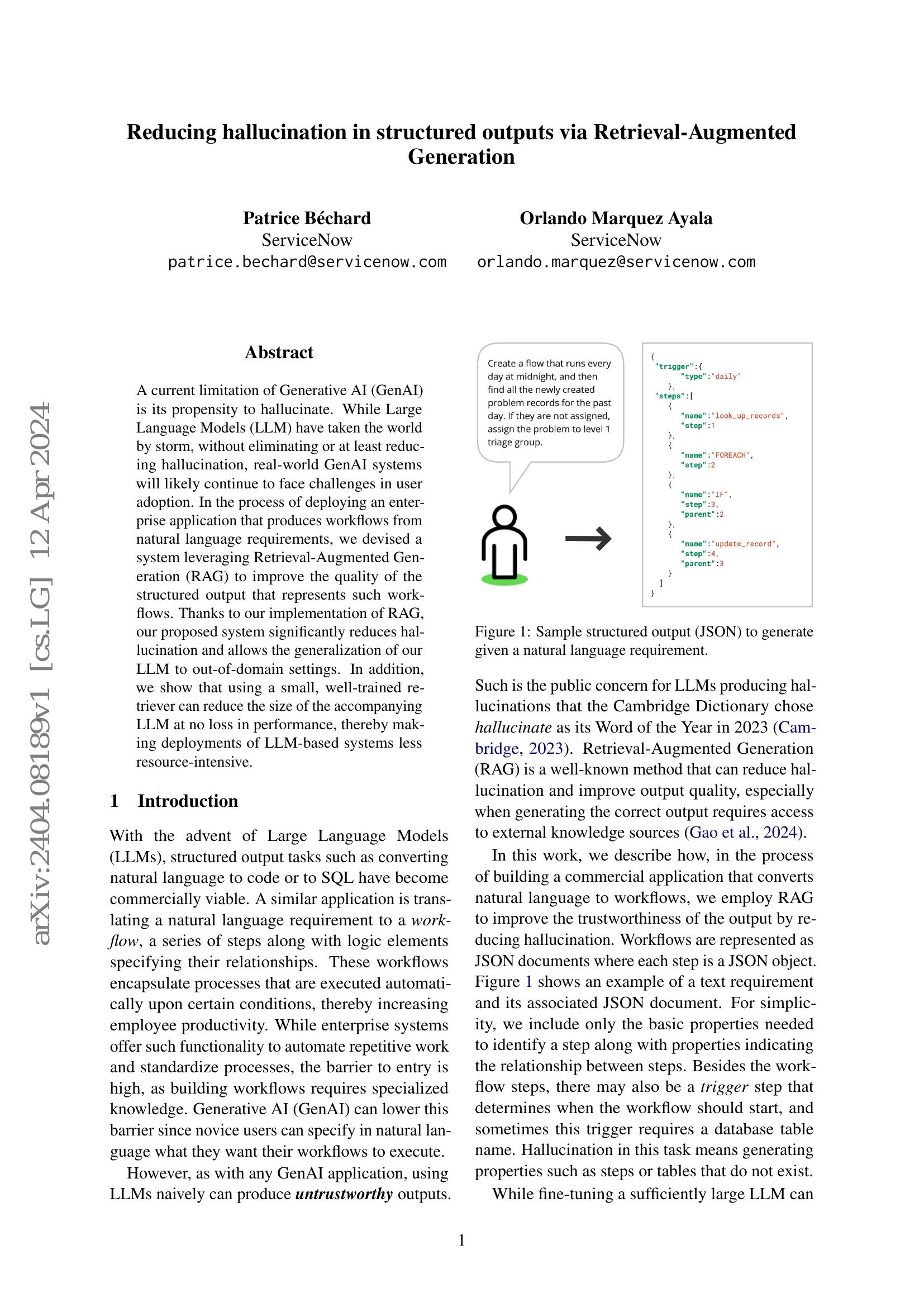 Reducing hallucination in structured outputs via Retrieval-Augmented Generation - 智源社区论文
