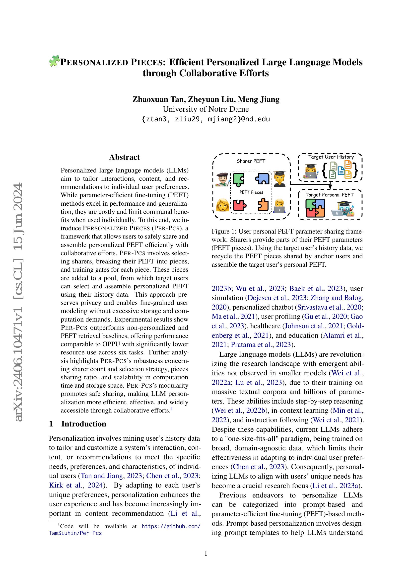 Personalized Pieces: Efficient Personalized Large Language Models through Collaborative Efforts ...