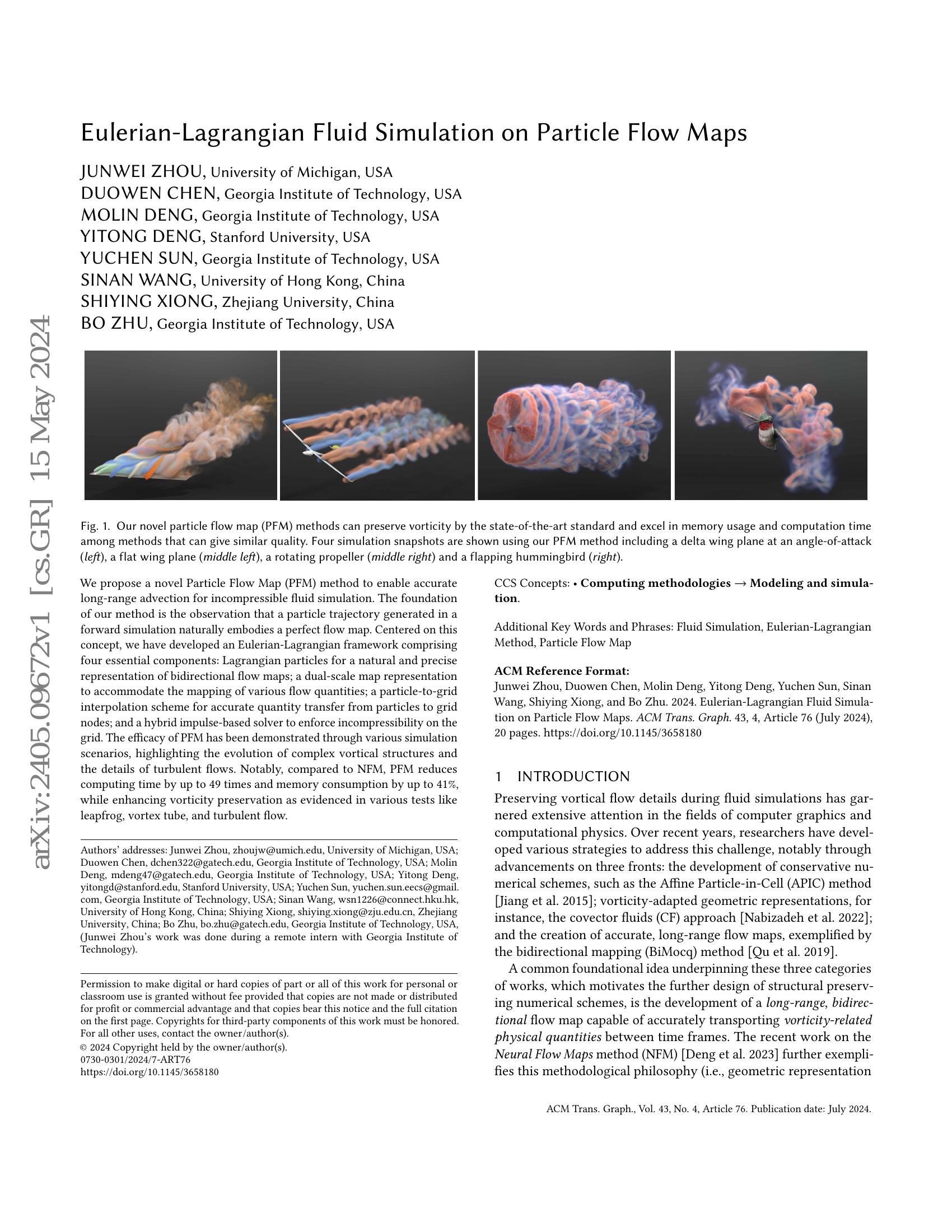 Eulerian-Lagrangian Fluid Simulation on Particle Flow Maps - 智源社区论文