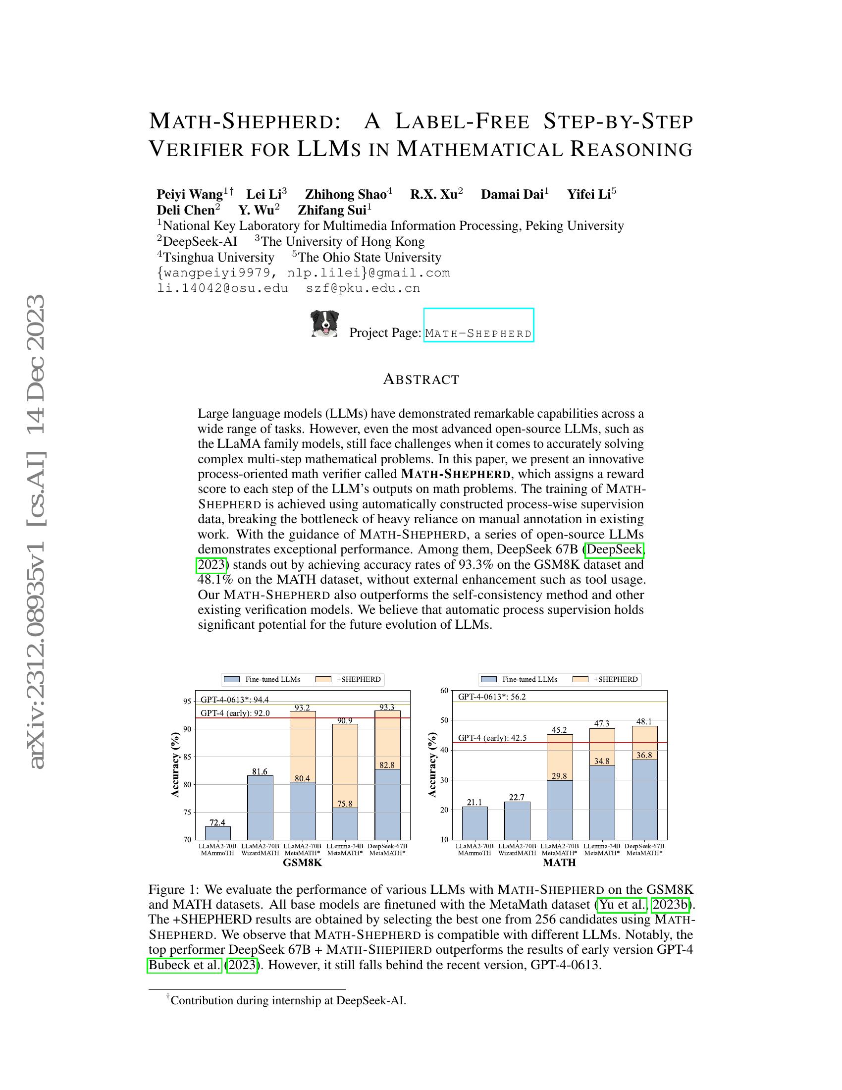Math-Shepherd: A Label-Free Step-by-Step Verifier for LLMs in ...