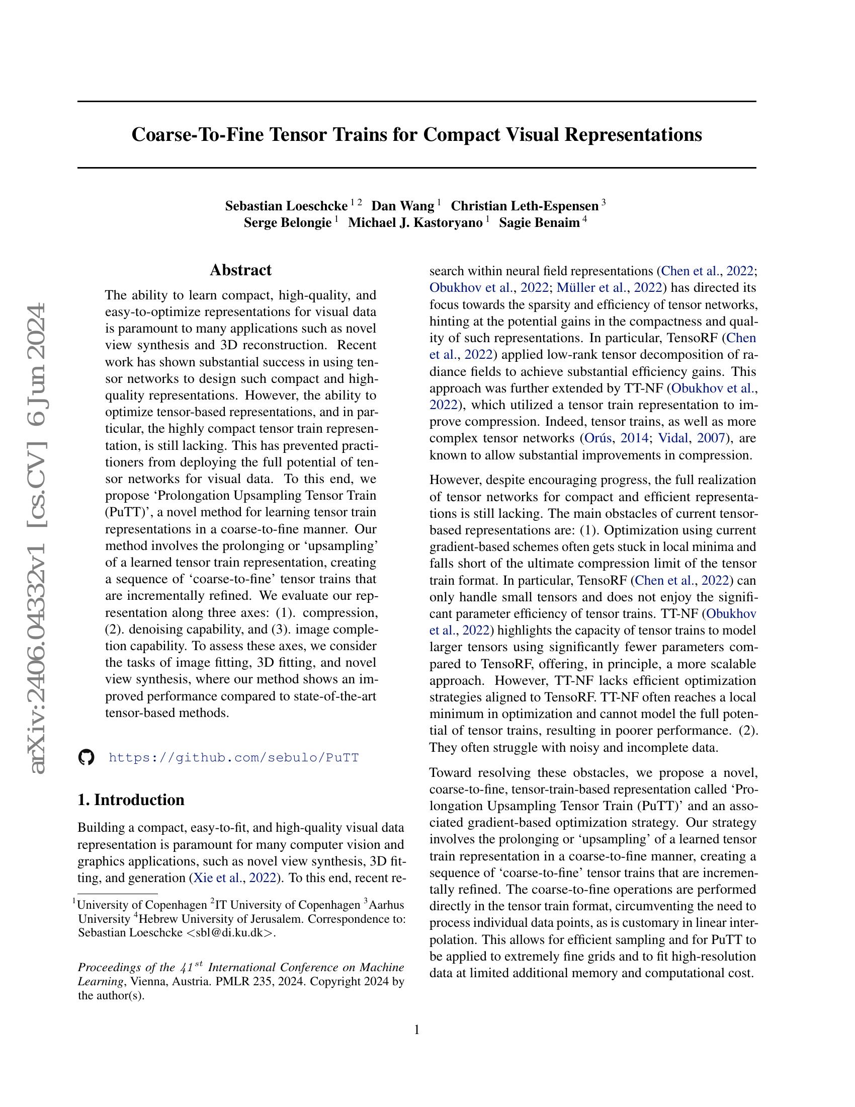 Coarse-To-Fine Tensor Trains for Compact Visual Representations - 智源社区论文