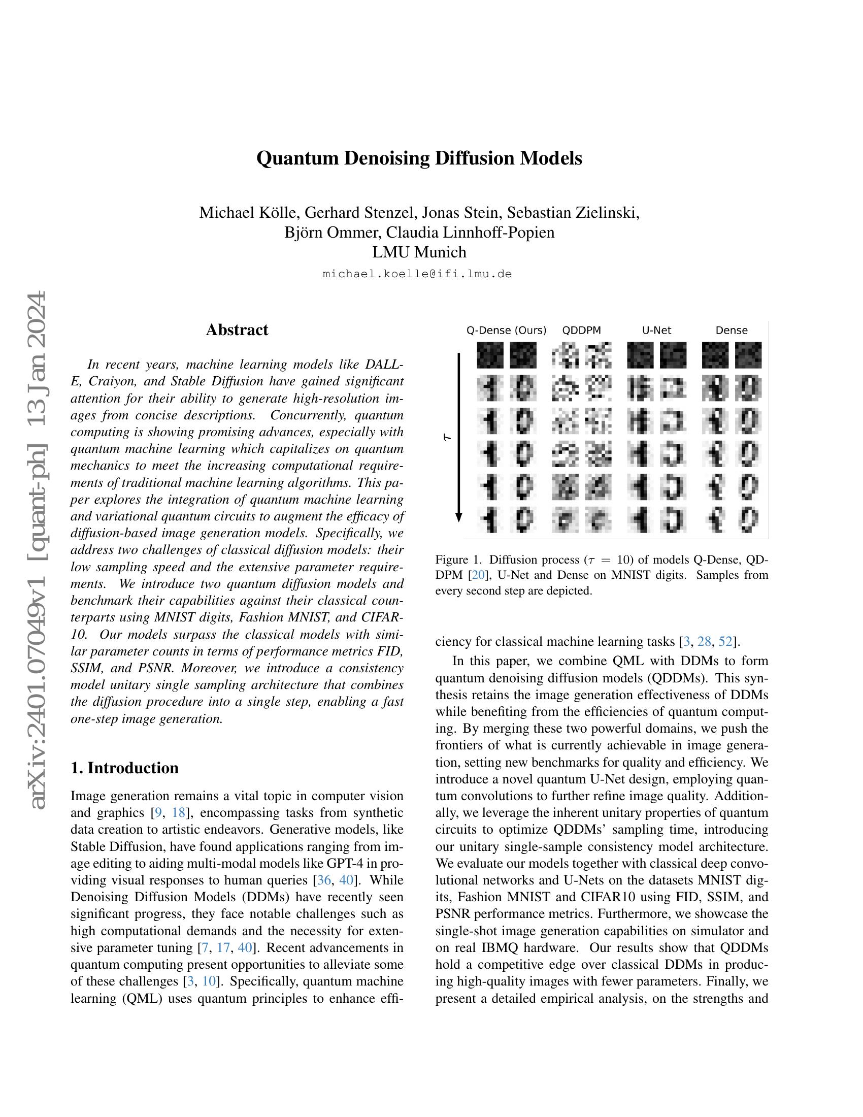 Quantum Denoising Diffusion Models - 智源社区论文