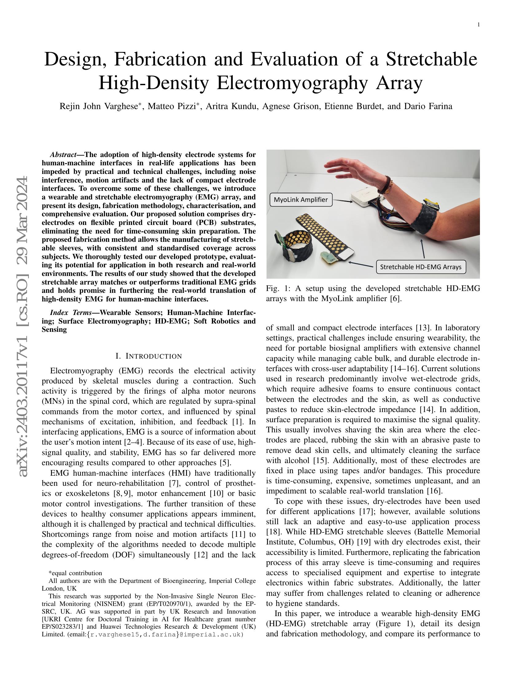 Design, Fabrication and Evaluation of a Stretchable High-Density ...