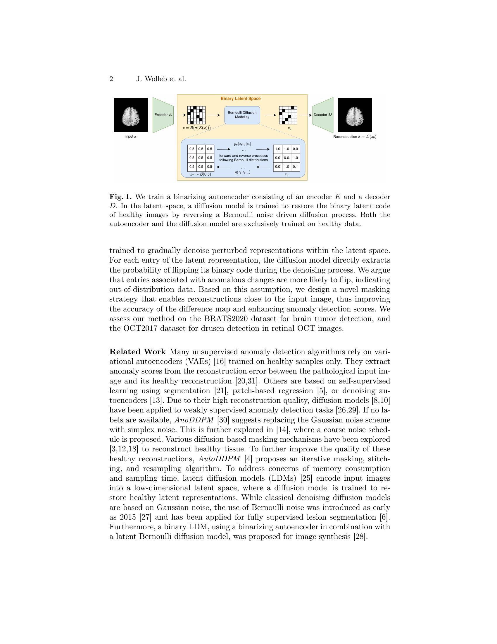 Binary Noise for Binary Tasks: Masked Bernoulli Diffusion for Unsupervised Anomaly Detection - 智 ...