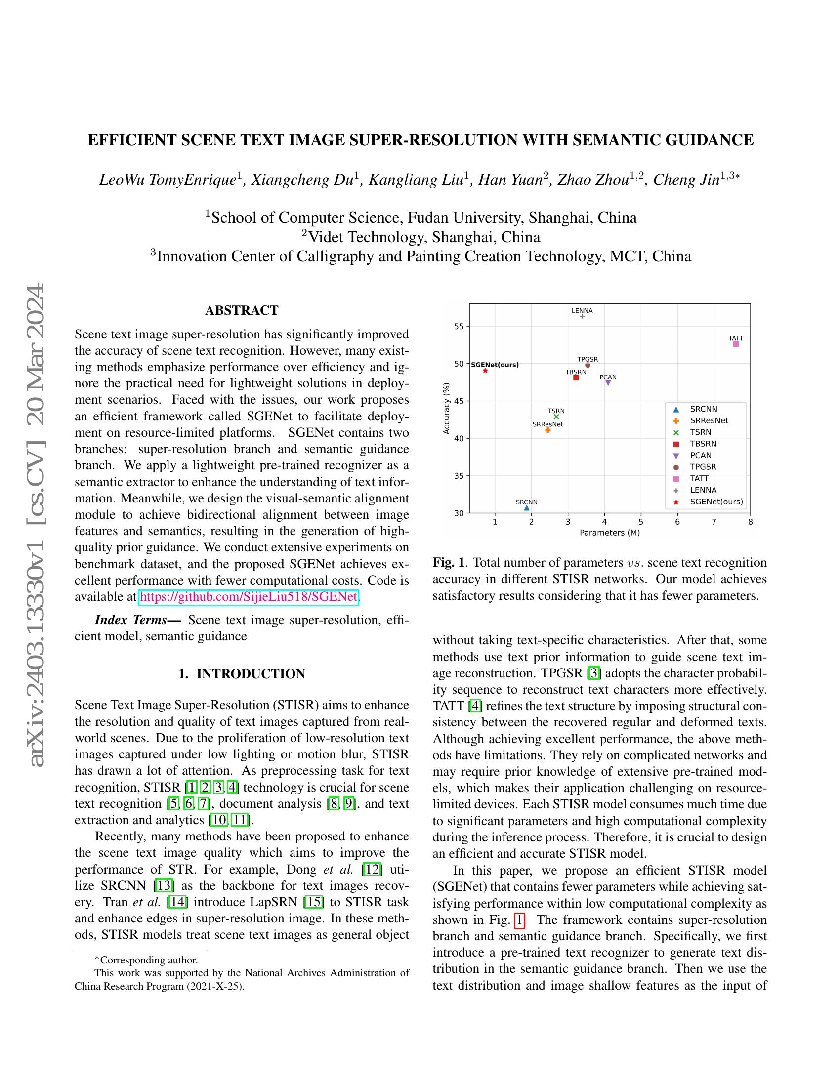 Efficient scene text image super-resolution with semantic guidance - 智源社区论文