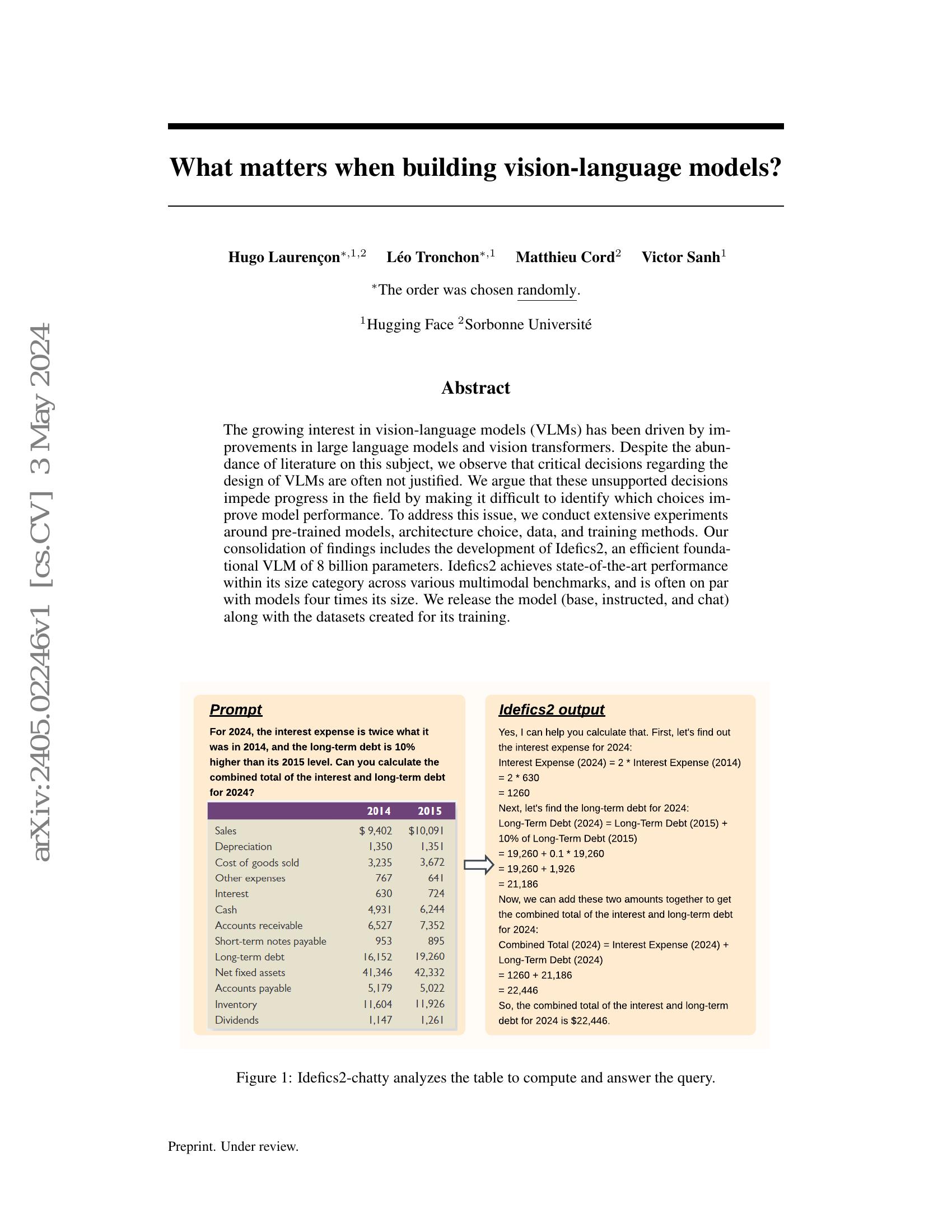 What matters when building vision-language models? - 智源社区论文