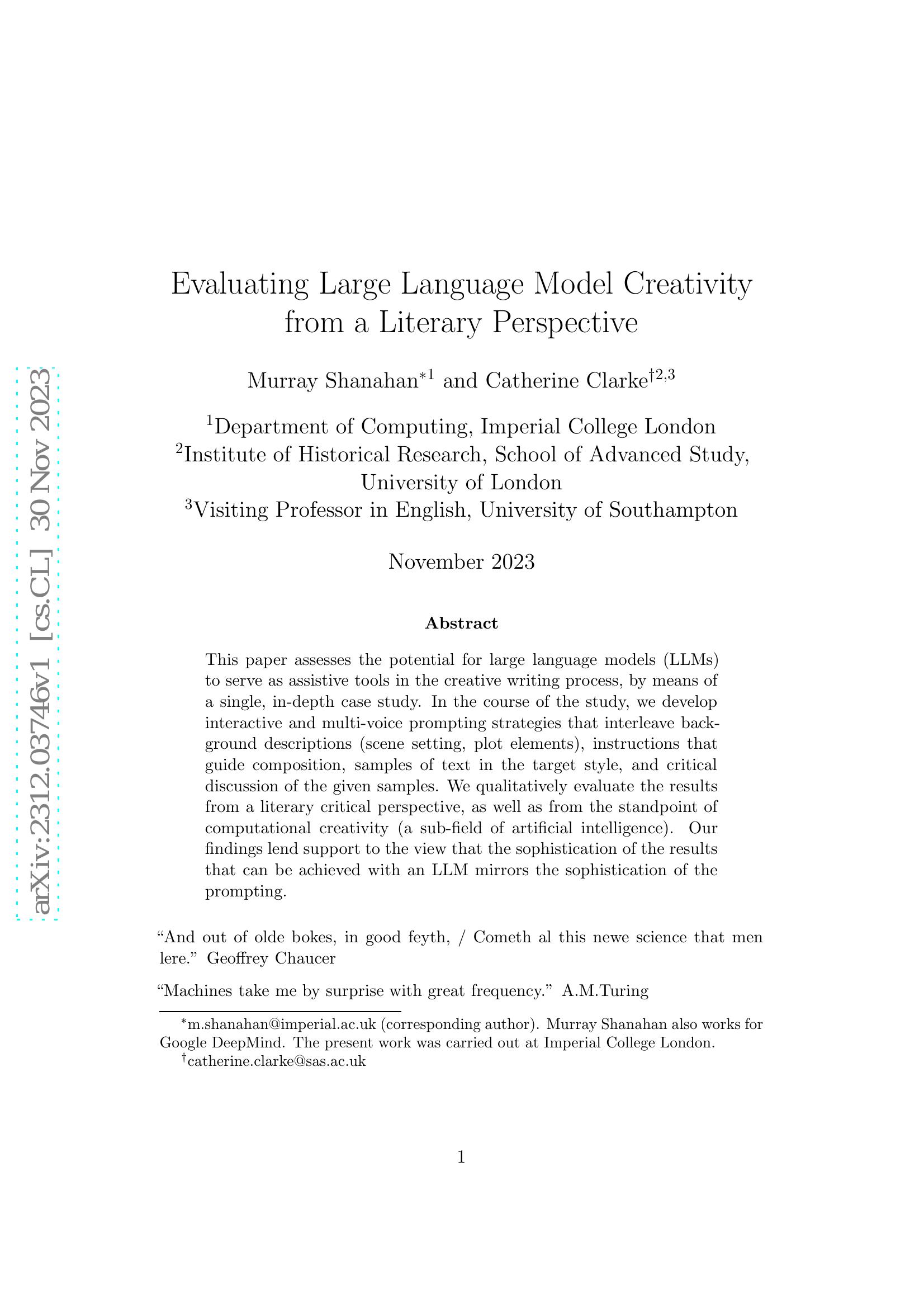 Evaluating Large Language Model Creativity from a Literary Perspective - 智源社区论文