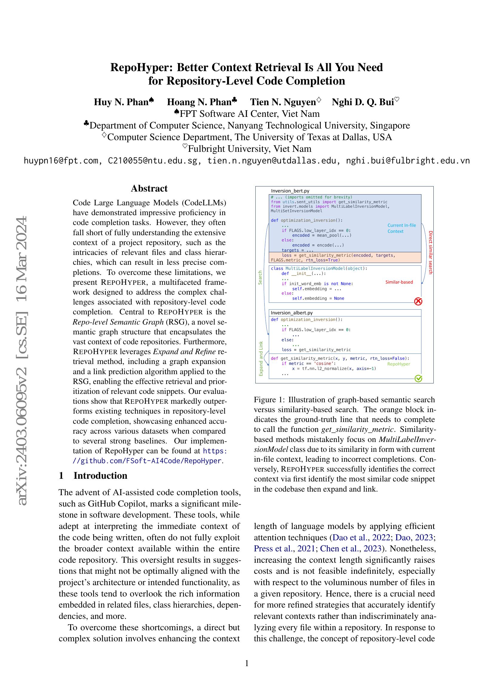 RepoHyper: Better Context Retrieval Is All You Need for Repository-Level Code Completion - 智源社区论文