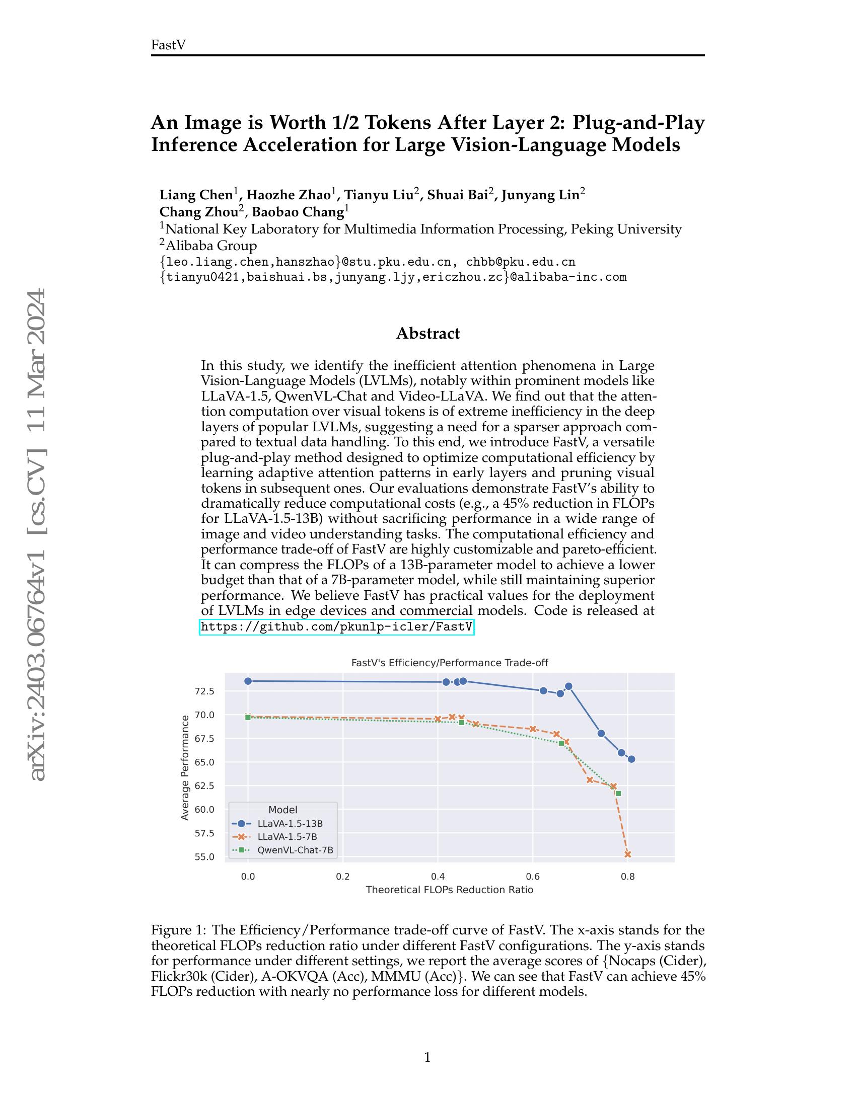 An Image is Worth 1/2 Tokens After Layer 2: Plug-and-Play Inference Acceleration for Large ...