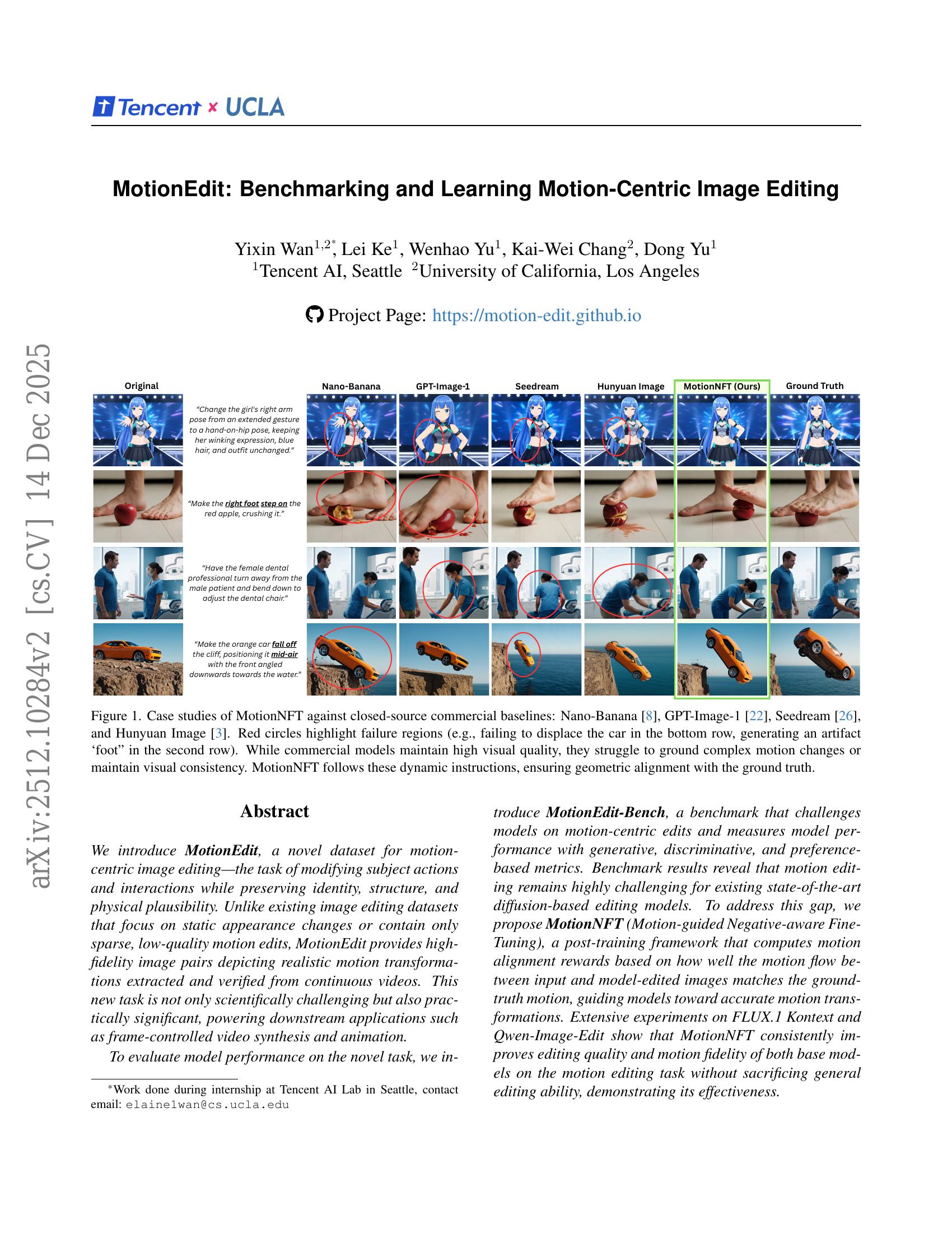 MotionEdit: Benchmarking and Learning Motion-Centric Image Editing - 智源社区论文
