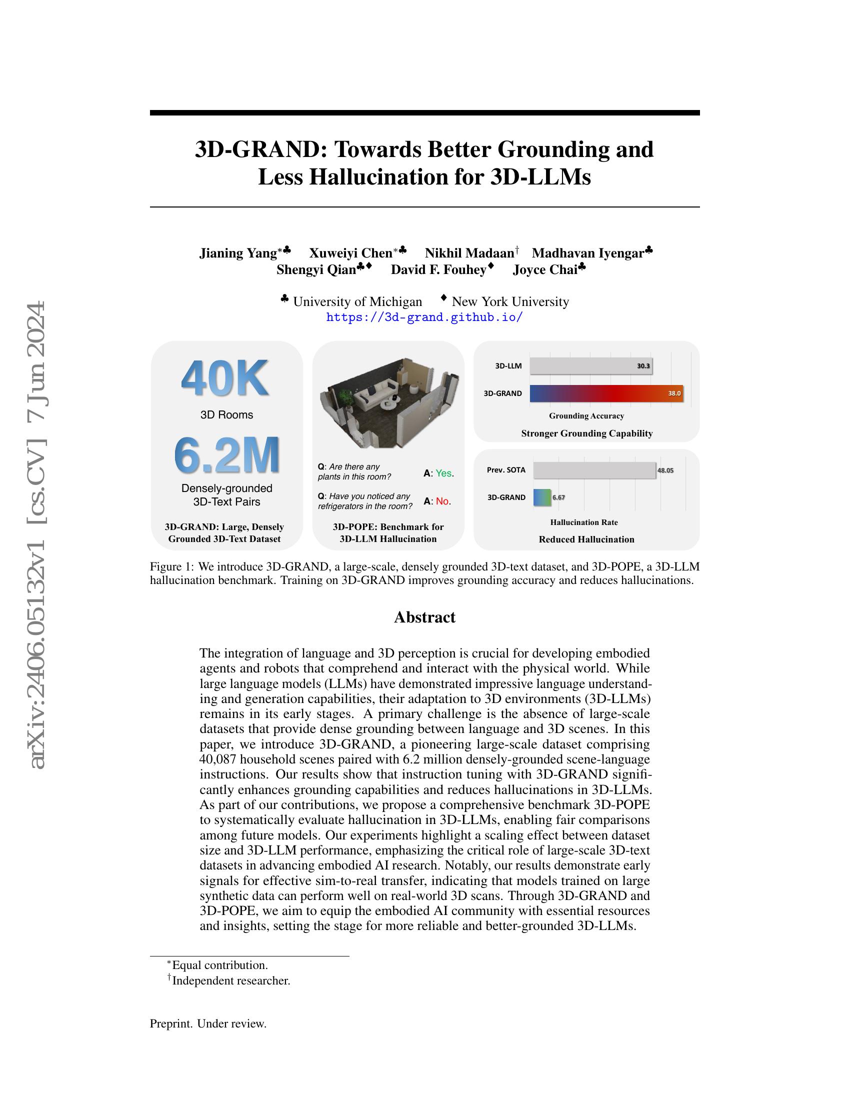 3D-GRAND: Towards Better Grounding and Less Hallucination for 3D-LLMs - 智源社区论文