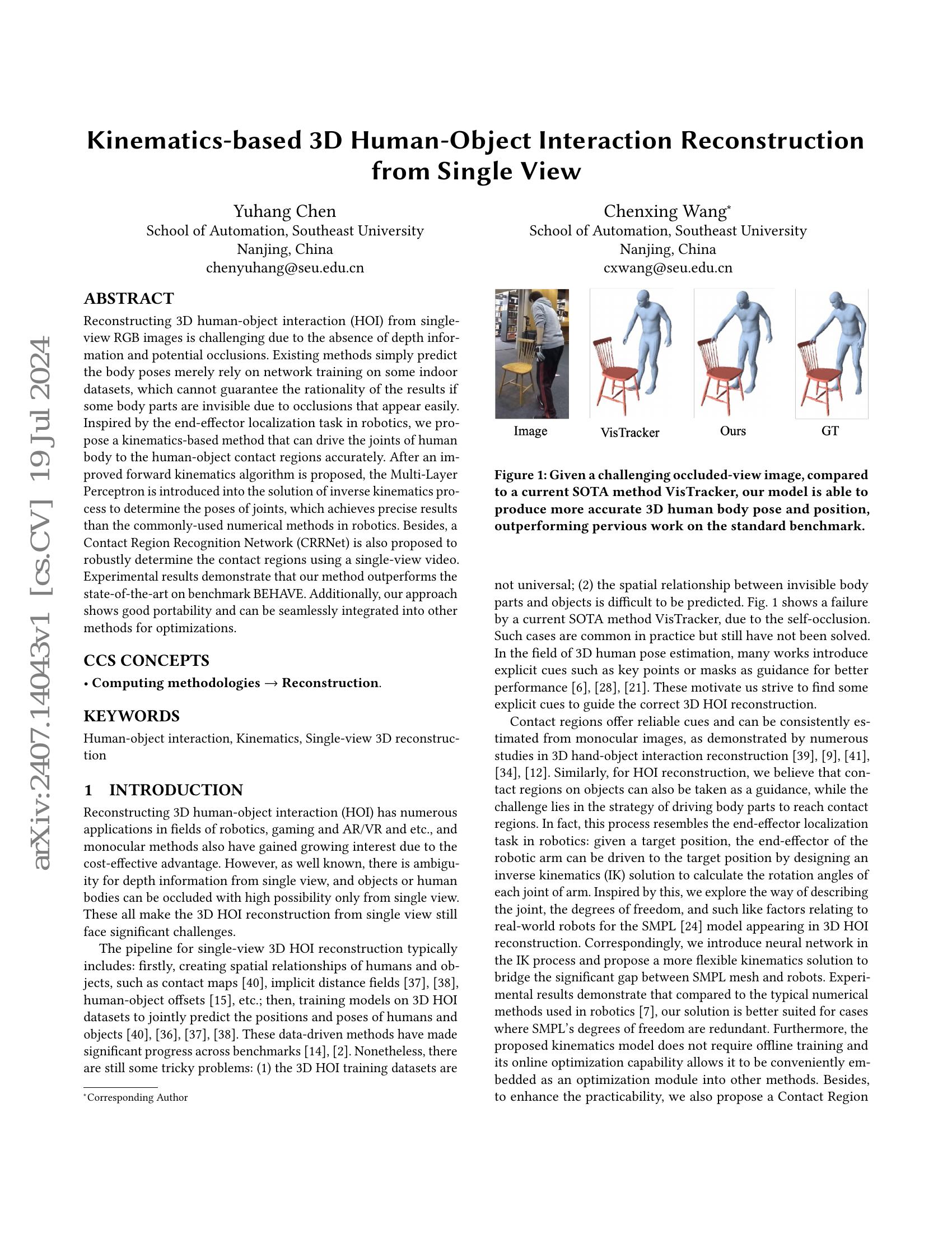 Kinematics-based 3D Human-Object Interaction Reconstruction from Single ...