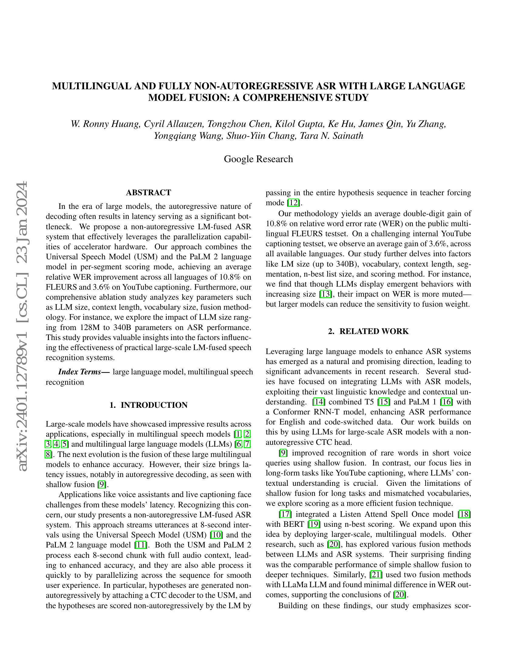 Multilingual and Fully Non-Autoregressive ASR with Large Language Model ...