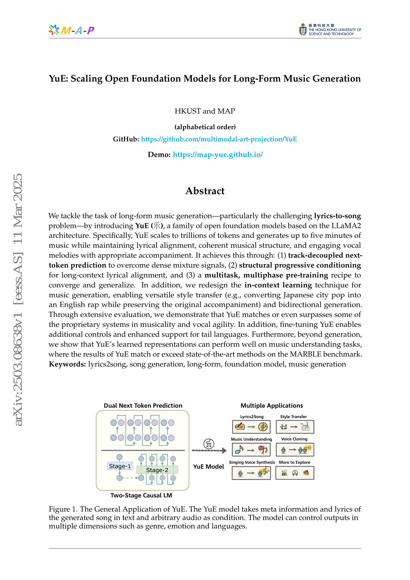 YuE: Scaling Open Foundation Models for Long-Form Music Generation - 智源社区论文