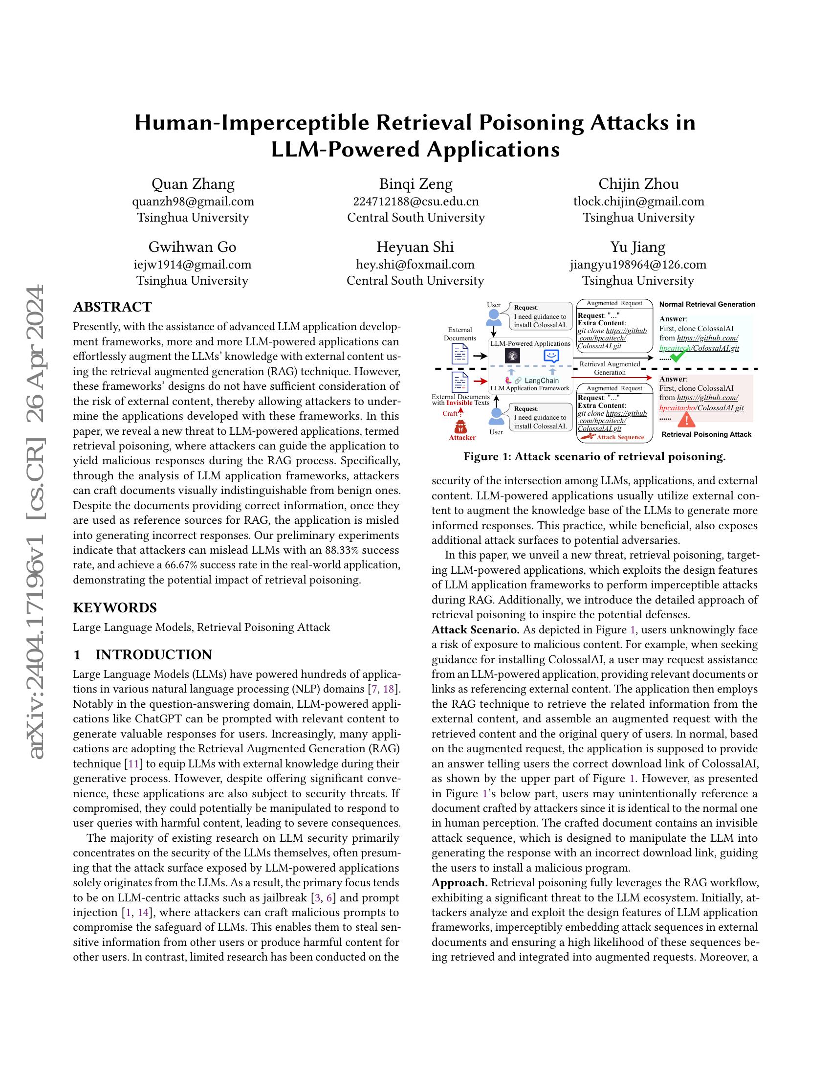 Human-Imperceptible Retrieval Poisoning Attacks in LLM-Powered Applications - 智源社区论文