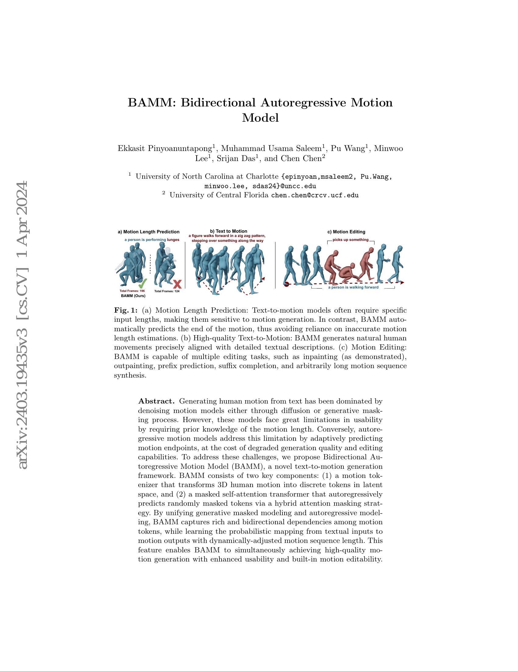 BAMM: Bidirectional Autoregressive Motion Model - 智源社区论文